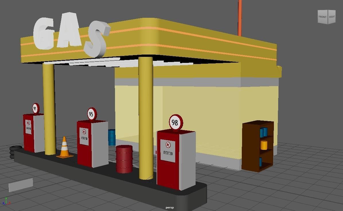 Gas Station free 3D model | CGTrader