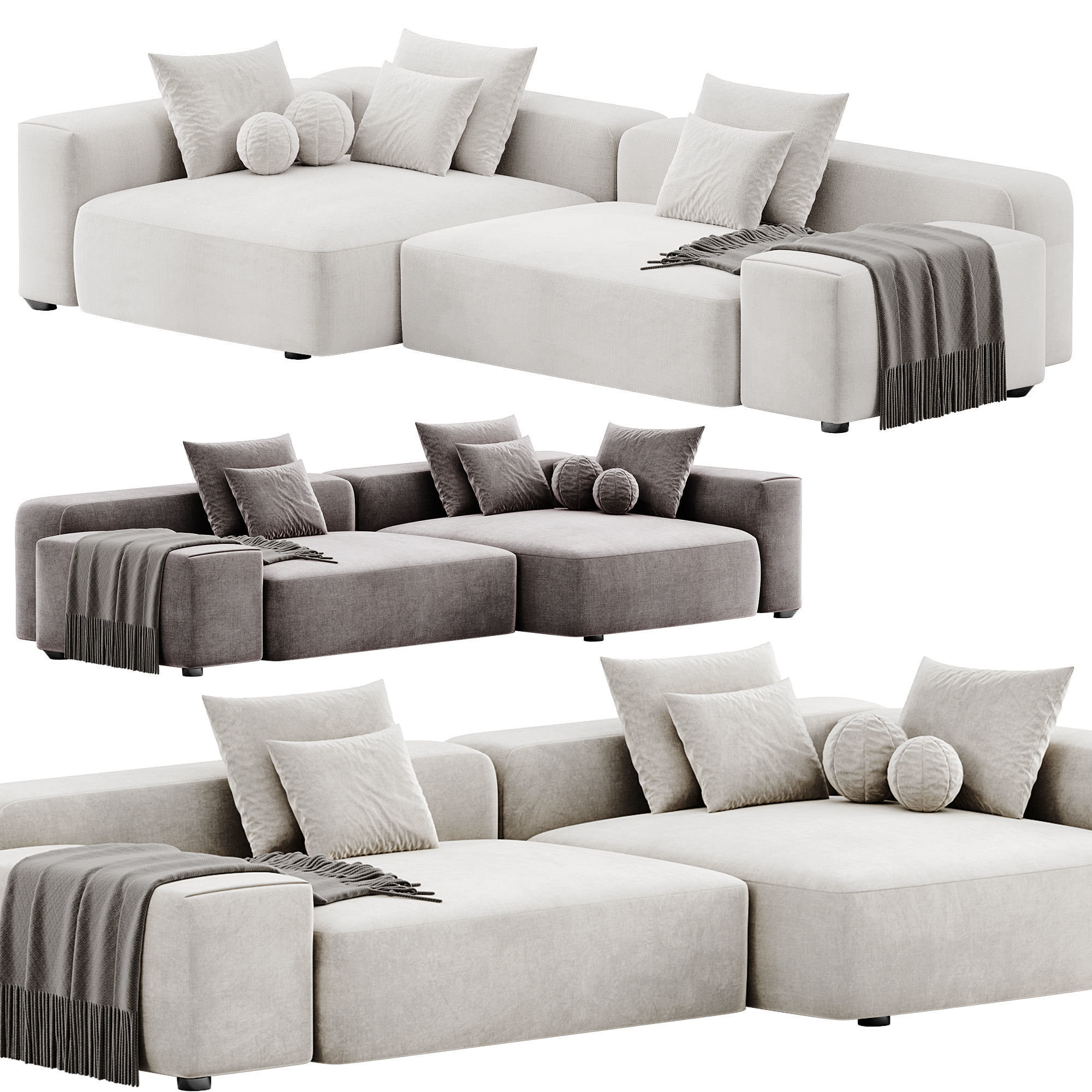 Pontone Sectional Sofa By Property Furniture 3D model | CGTrader
