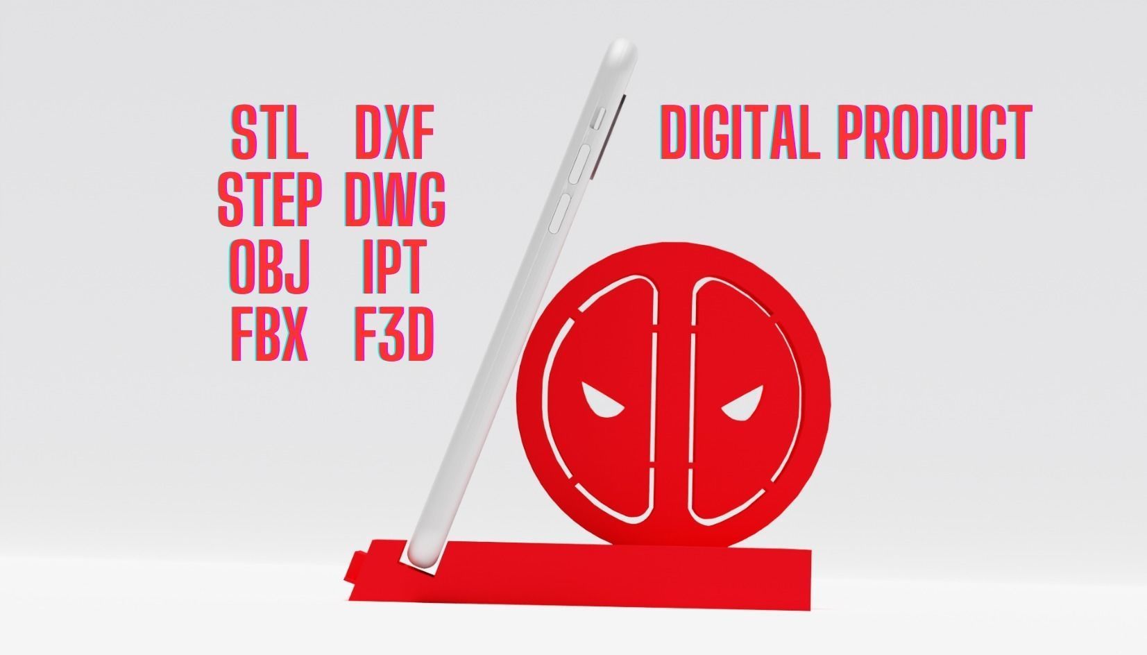 3D Deadpool Phone Holder 3D model 3D printable | CGTrader