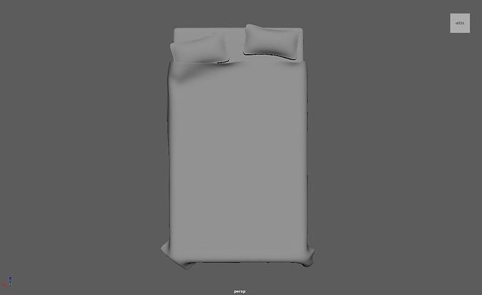 Beds quilt pillow free 3D model | CGTrader