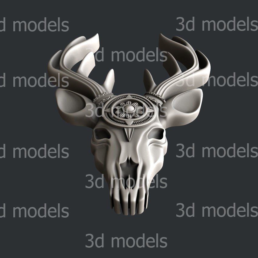 3d STL models for CNC or 3d printer skull deer P450 3D model | CGTrader