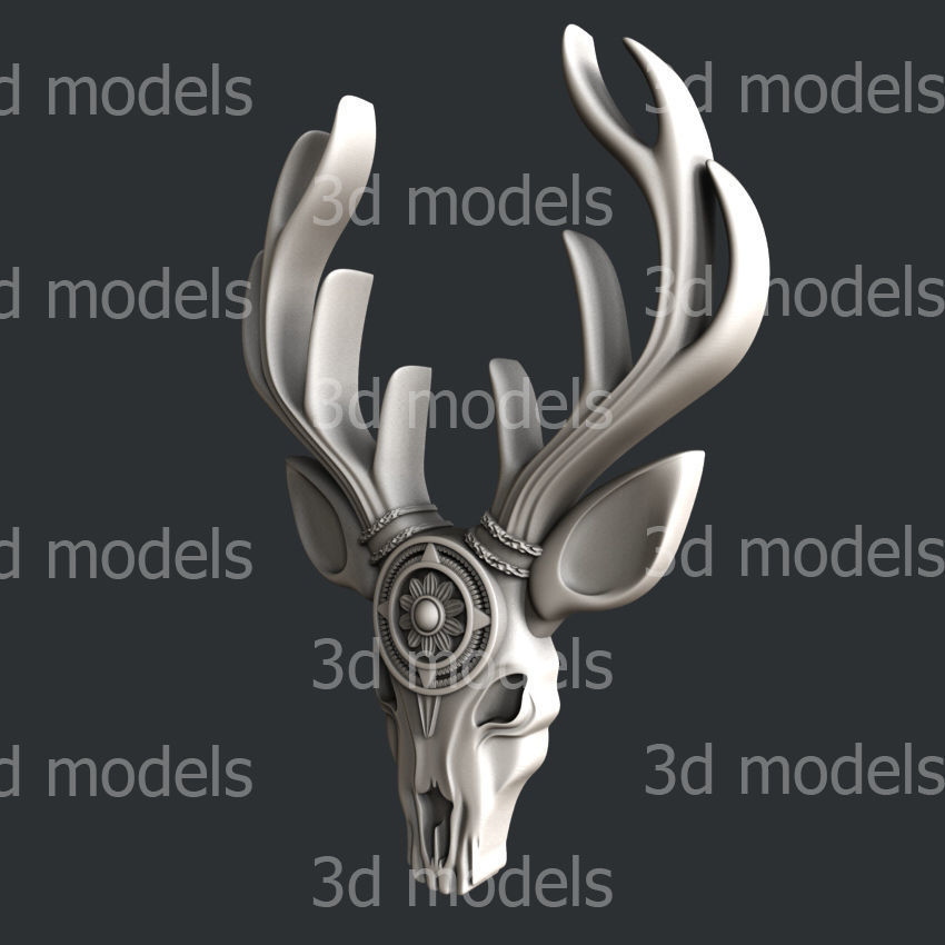 3d STL models for CNC or 3d printer skull deer P450 3D model | CGTrader