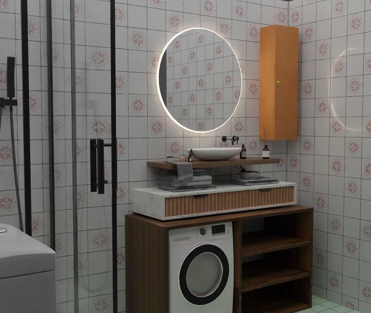Modern Mini Bathroom Interior Design free VR / AR / low-poly 3D model ...