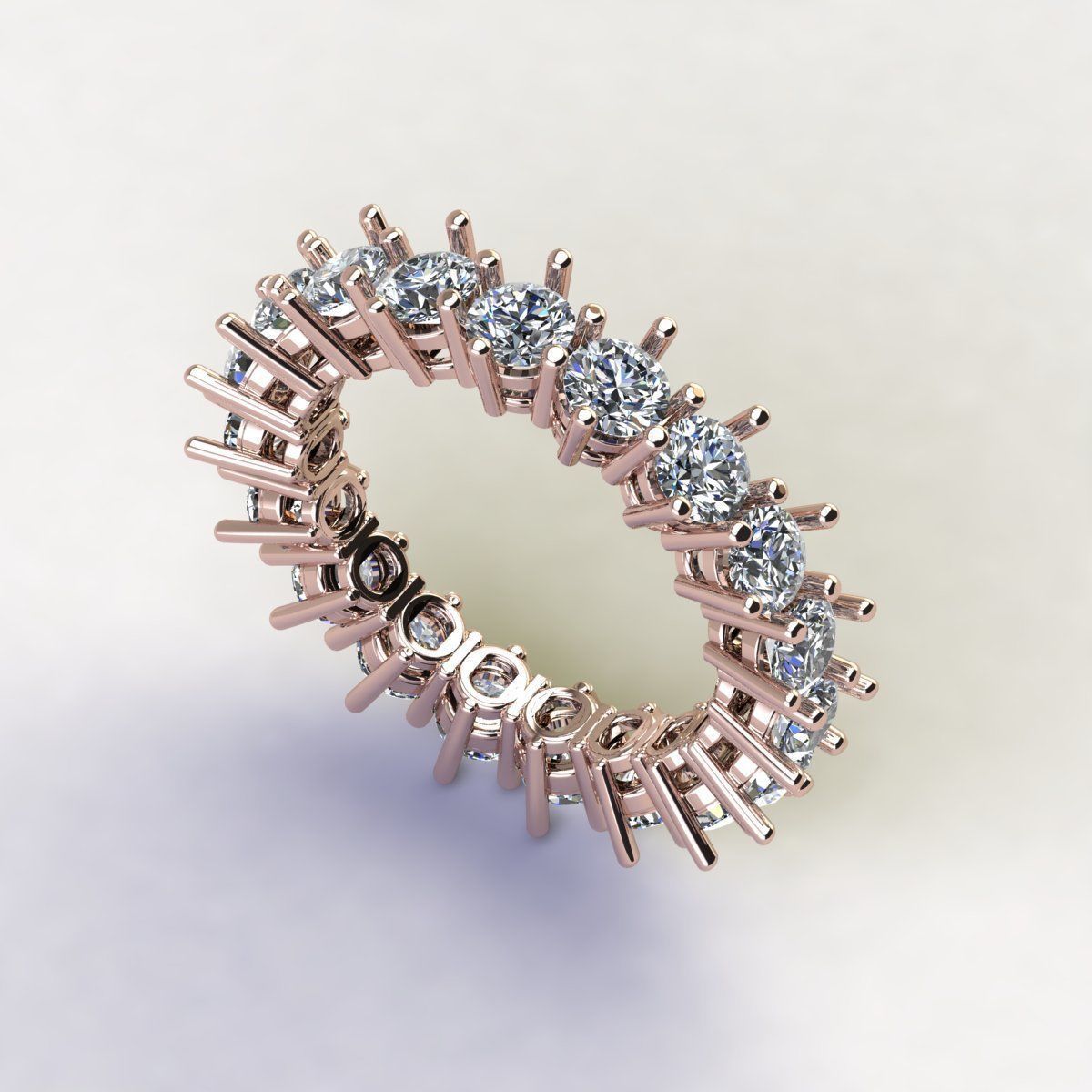 Eternity ring 6 prongs with diamonds 3D model | CGTrader