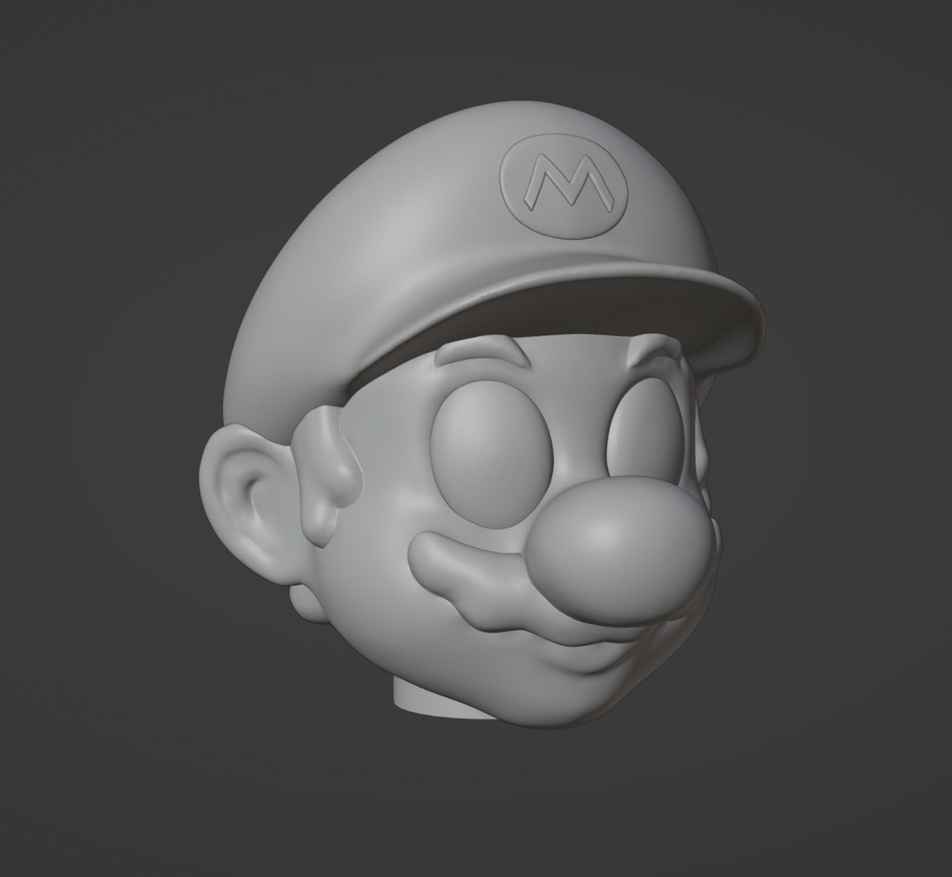 Super Mario Nintendo Head Figure Bust no Texture and Materials 3D model ...