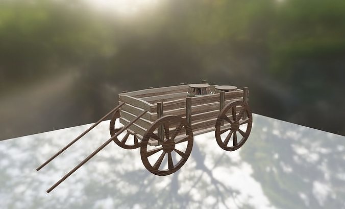 Farm Cart and 3 Barrels 3D model | CGTrader