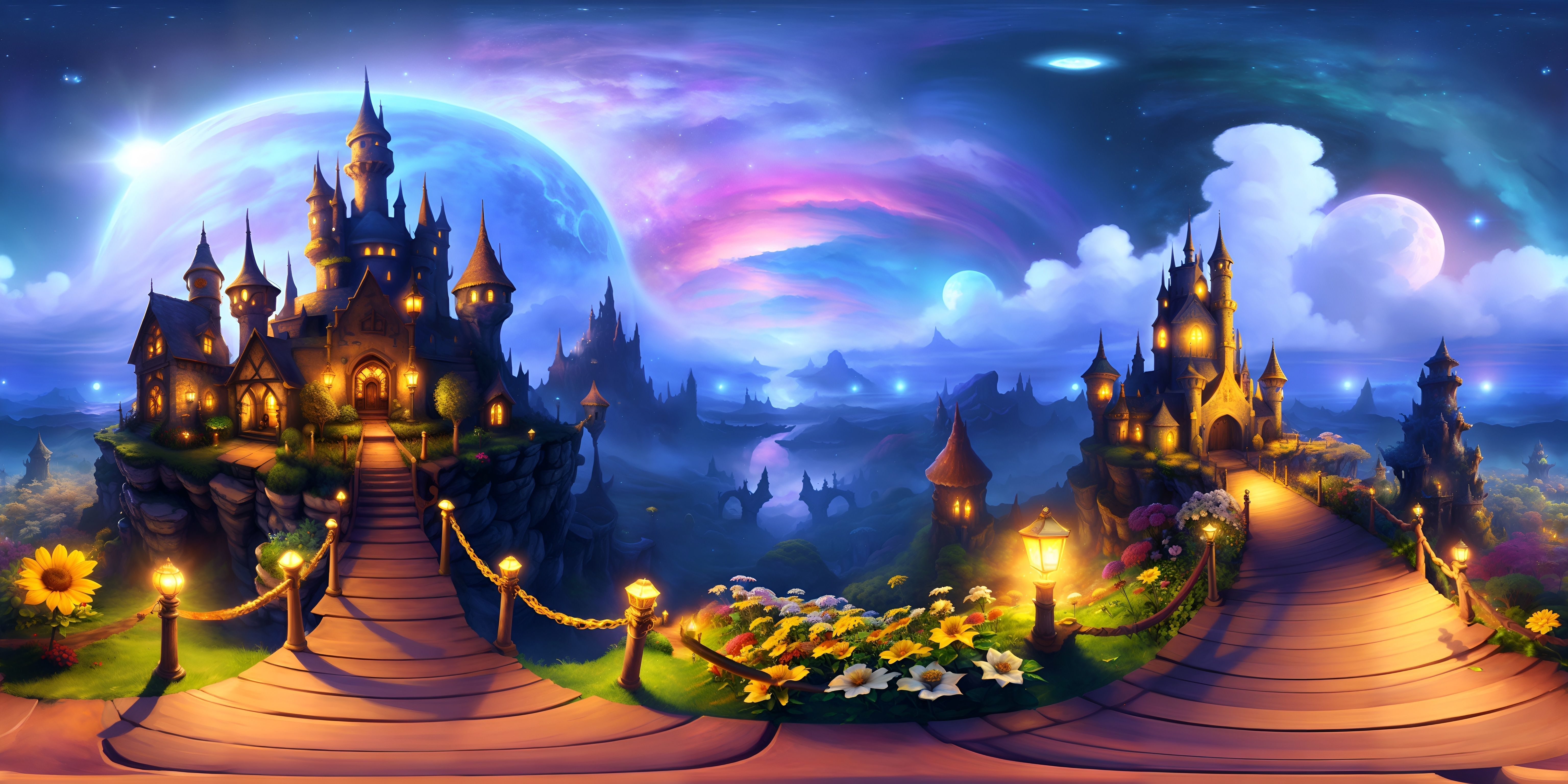 Free skybox flower castle free 3D model | CGTrader