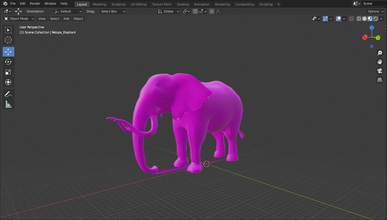 Elephant Base Mesh Low-poly 3D model free VR / AR / low-poly 3D model ...