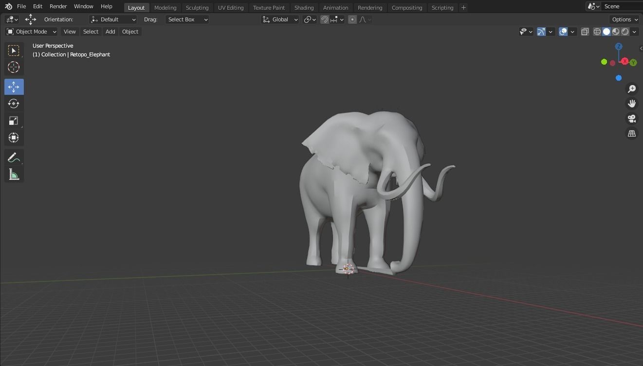 Elephant Base Mesh Low-poly 3D model free VR / AR / low-poly 3D model ...