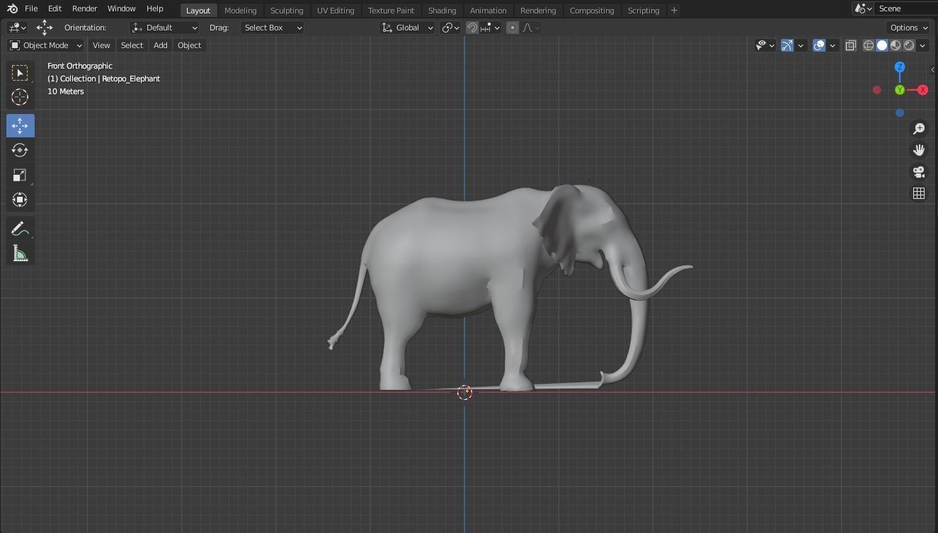 Elephant Base Mesh Low-poly 3D model free VR / AR / low-poly 3D model ...
