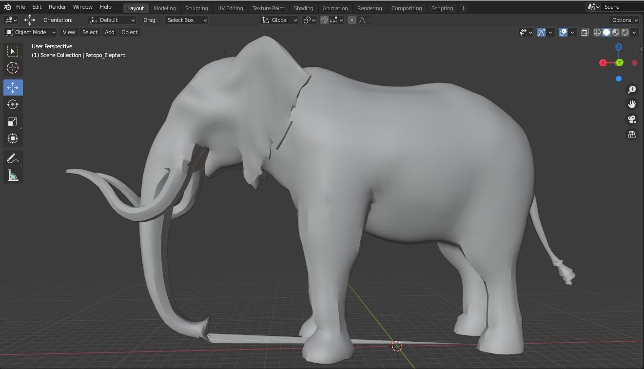 Elephant Base Mesh Low-poly 3D model free VR / AR / low-poly 3D model ...