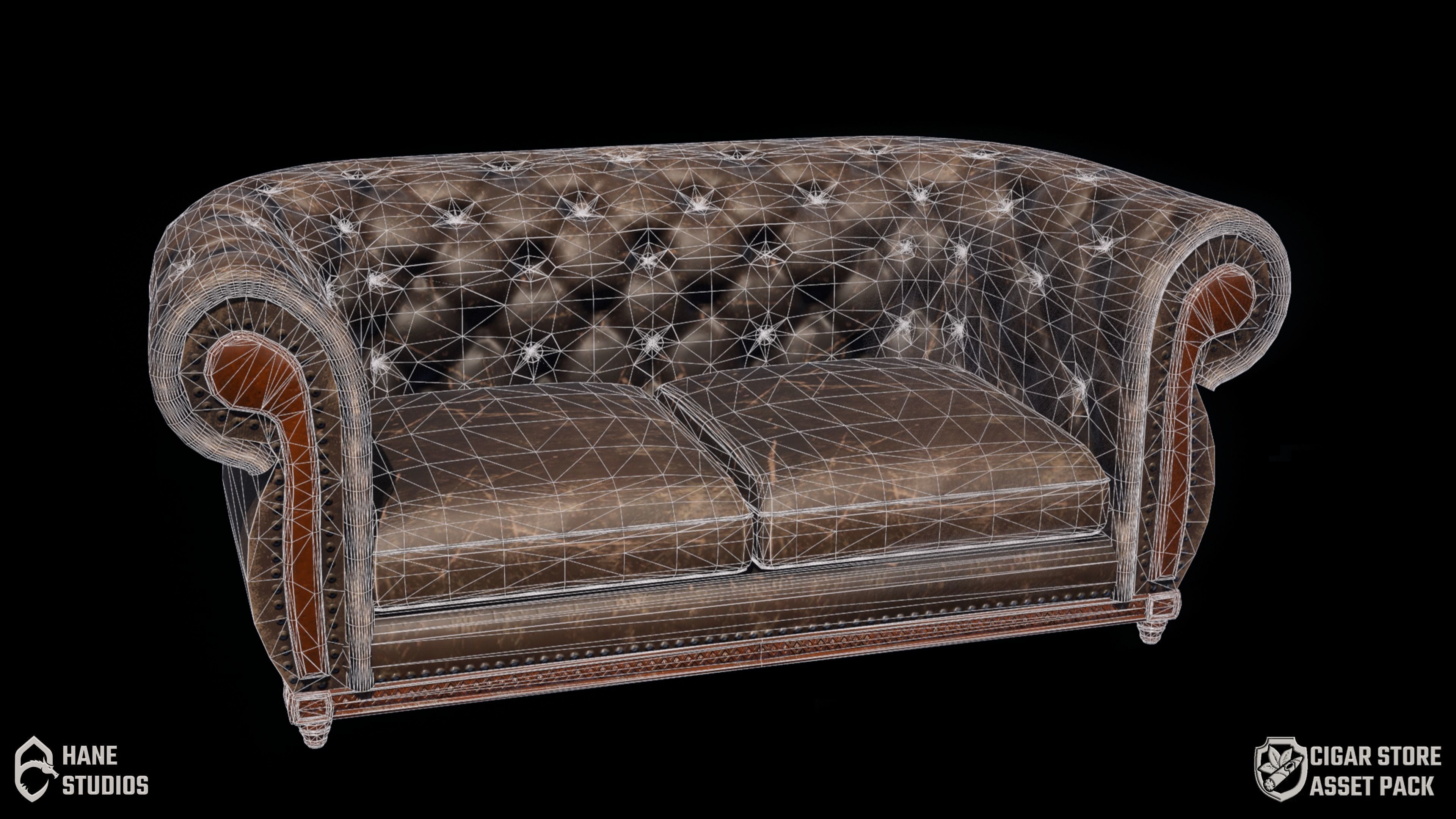 3D model Vintage Chesterfield Sofa - Classic VR / AR / low-poly | CGTrader