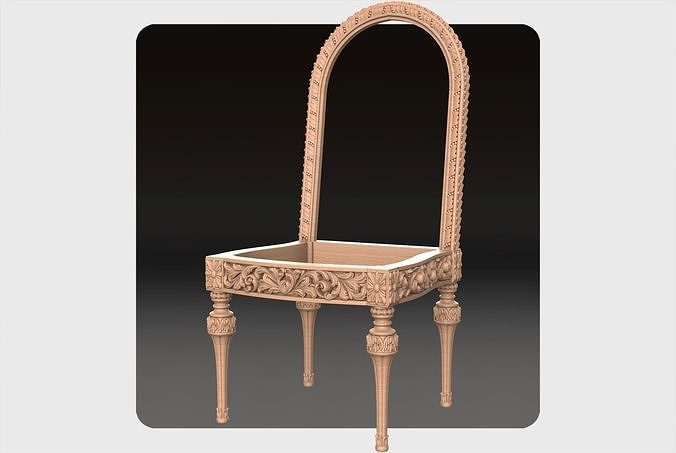 Carved chair for cnc 1 3D model | CGTrader