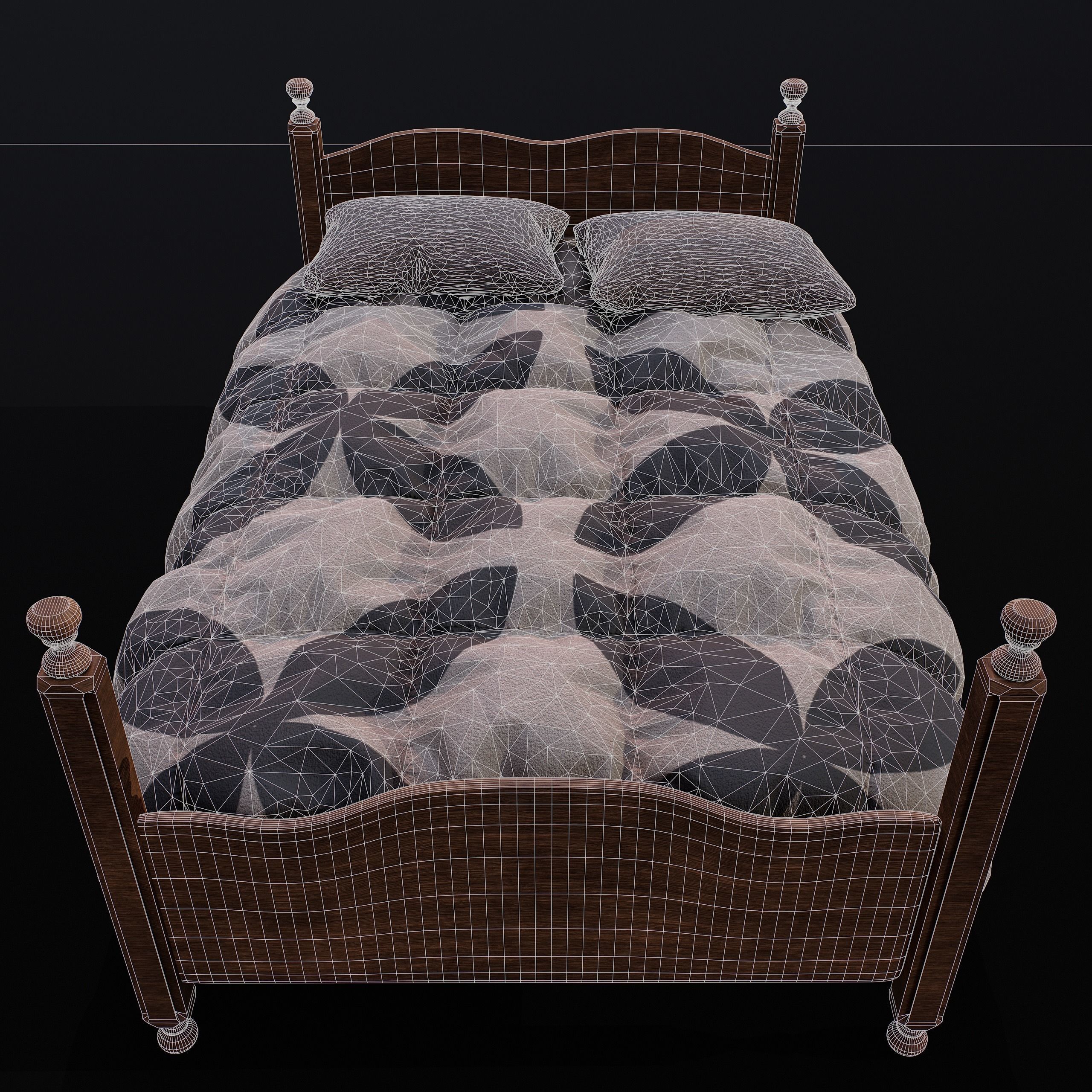 3D model 3d Low Poly Realistic Bed Modelling VR / AR / low-poly | CGTrader