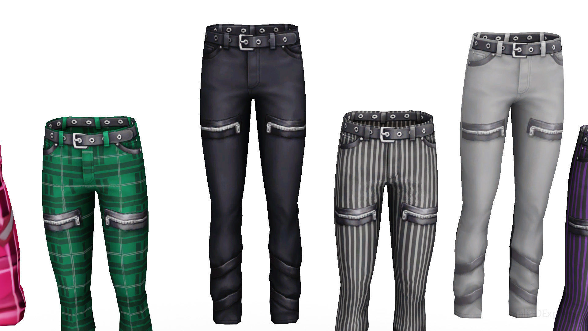 3D model Stylized 3D Rigged Punk Pants Anime Collection VR / AR / low ...