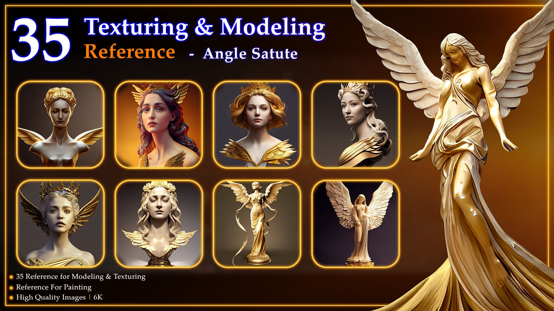 35 Texturing and Modeling Reference - Angle Statue 3D model | CGTrader