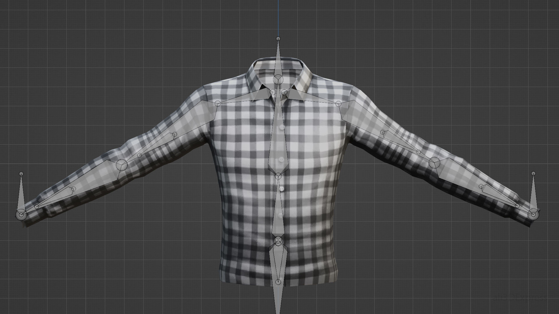 3D model Stylish Rigged Checkered Formal Dress Shirt VR / AR / low-poly ...