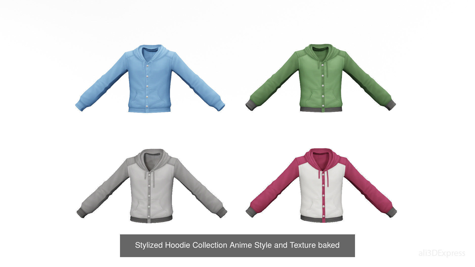 Collection of Rigged Anime Clothing Assets VR / AR / low-poly | CGTrader