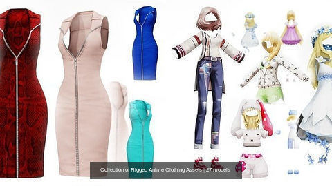 Collection of Rigged Anime Clothing Assets VR / AR / low-poly | CGTrader