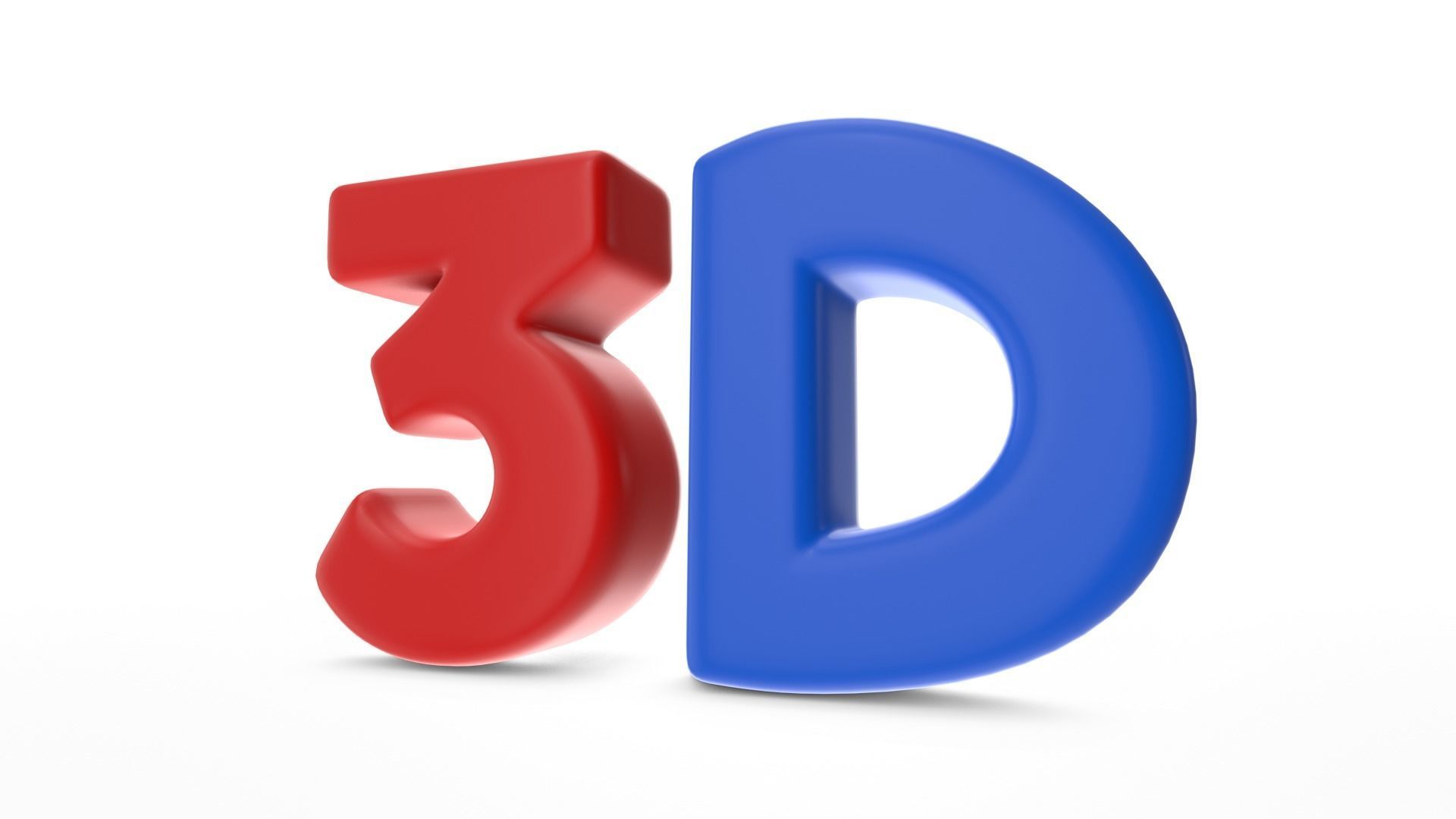 3D Text - Blue and Red free VR / AR / low-poly 3D model | CGTrader