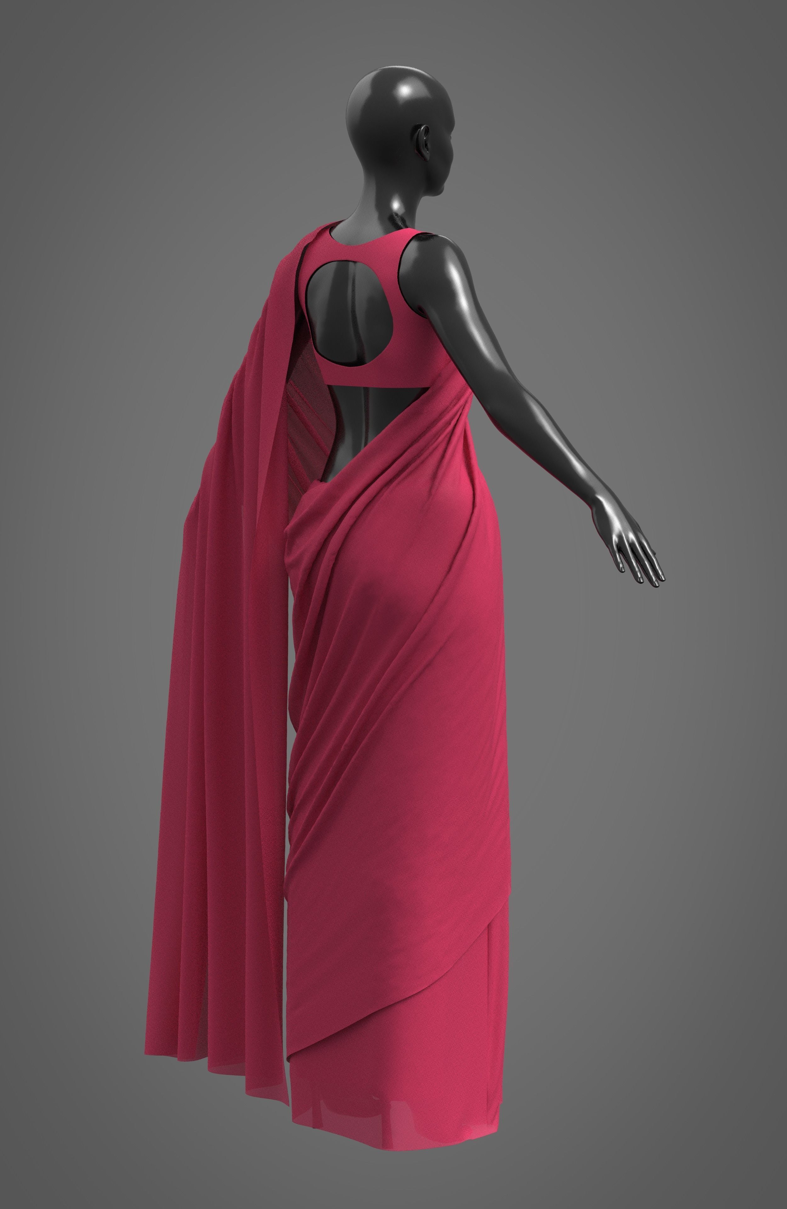 Saree 3D model | CGTrader