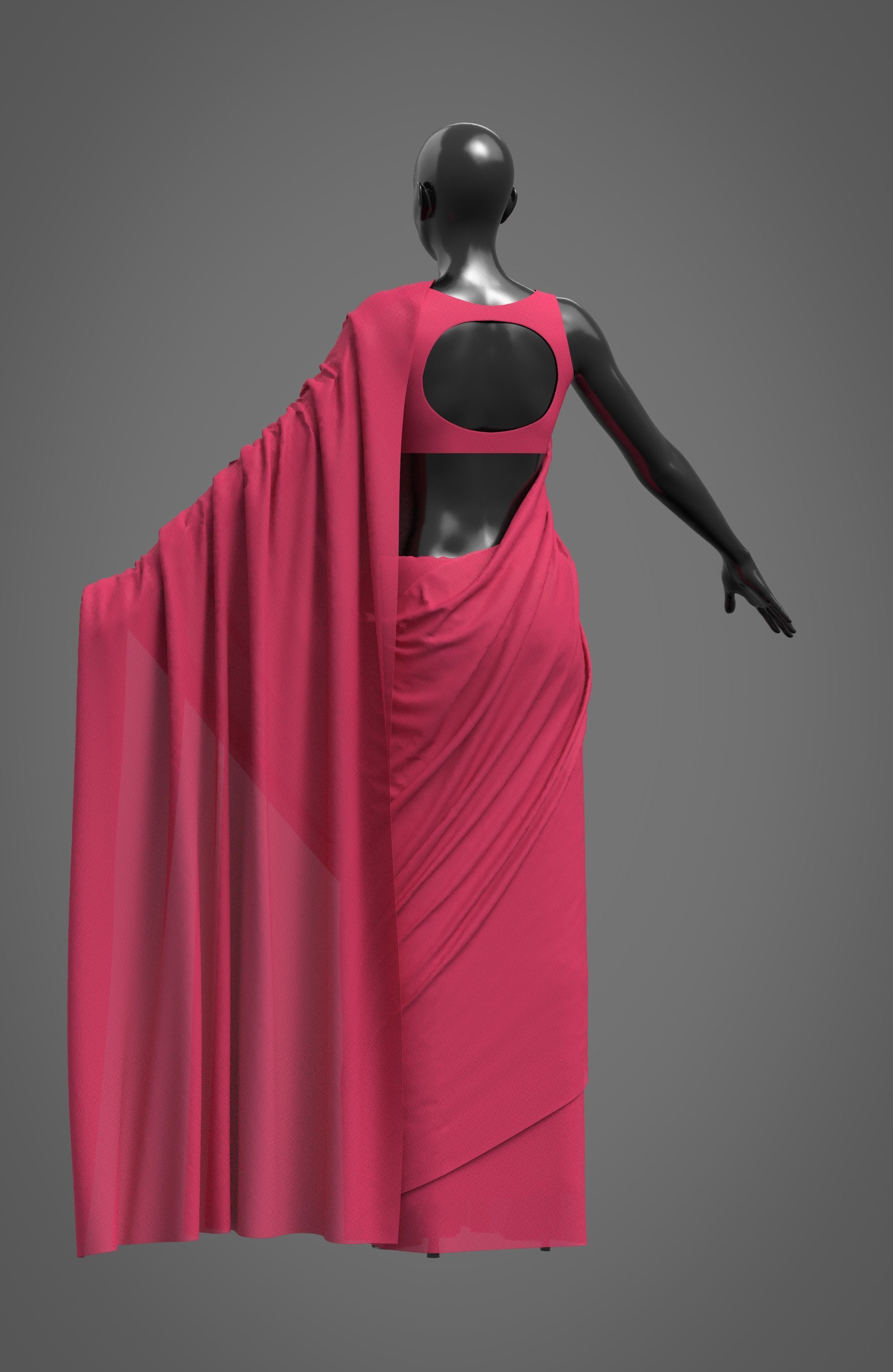 Saree 3D model | CGTrader