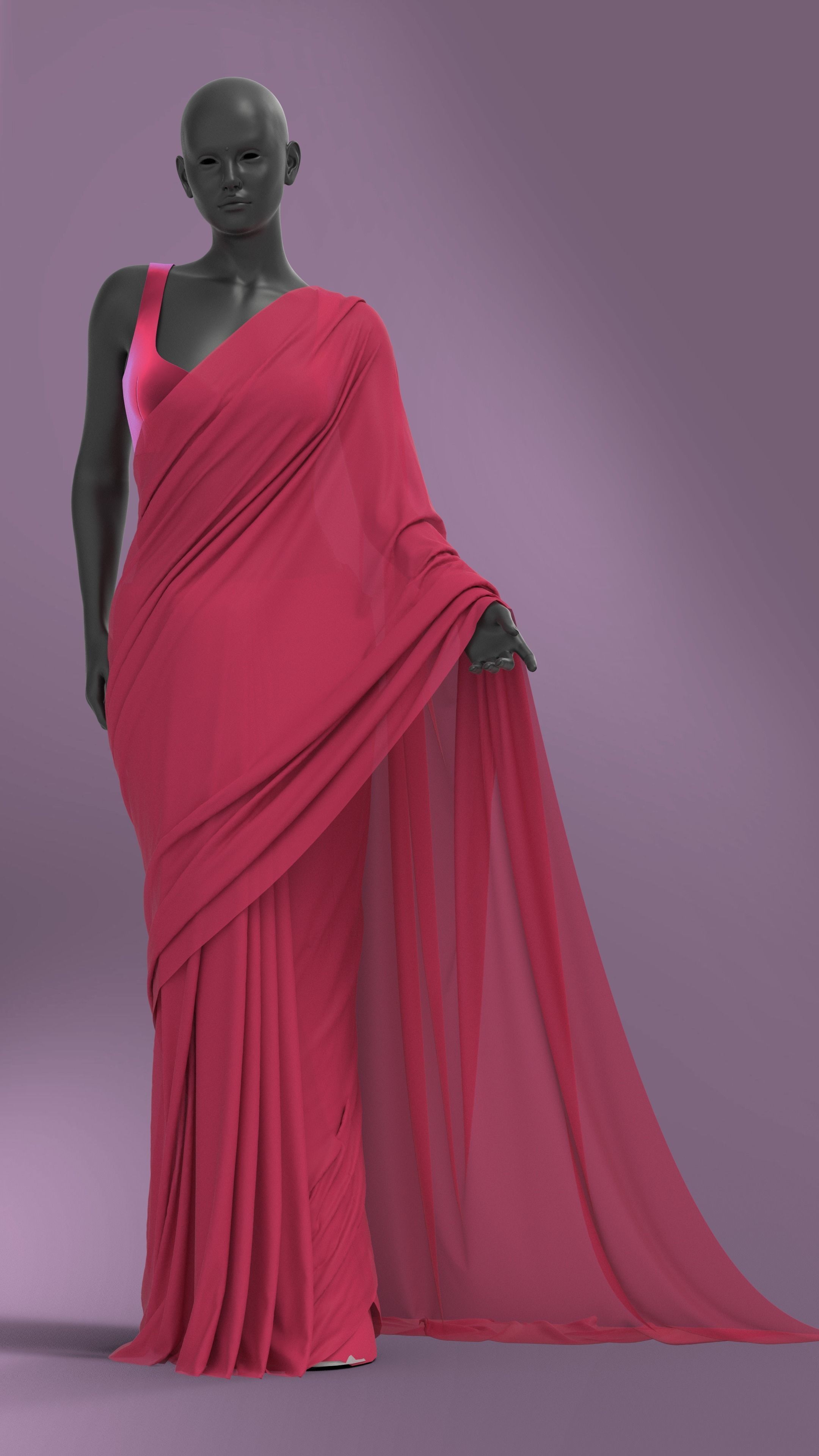 Saree 3D model | CGTrader
