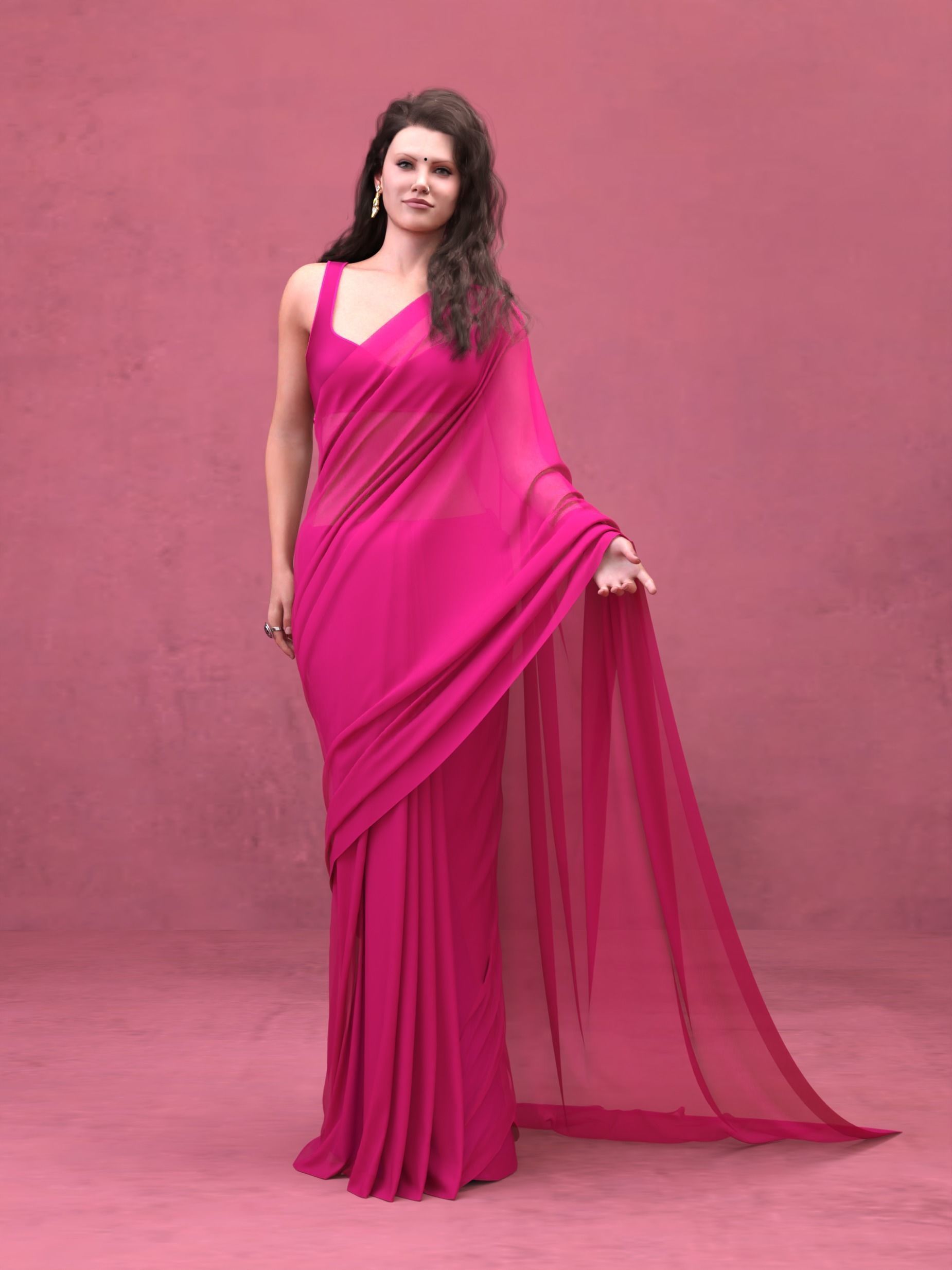 Saree 3D model | CGTrader