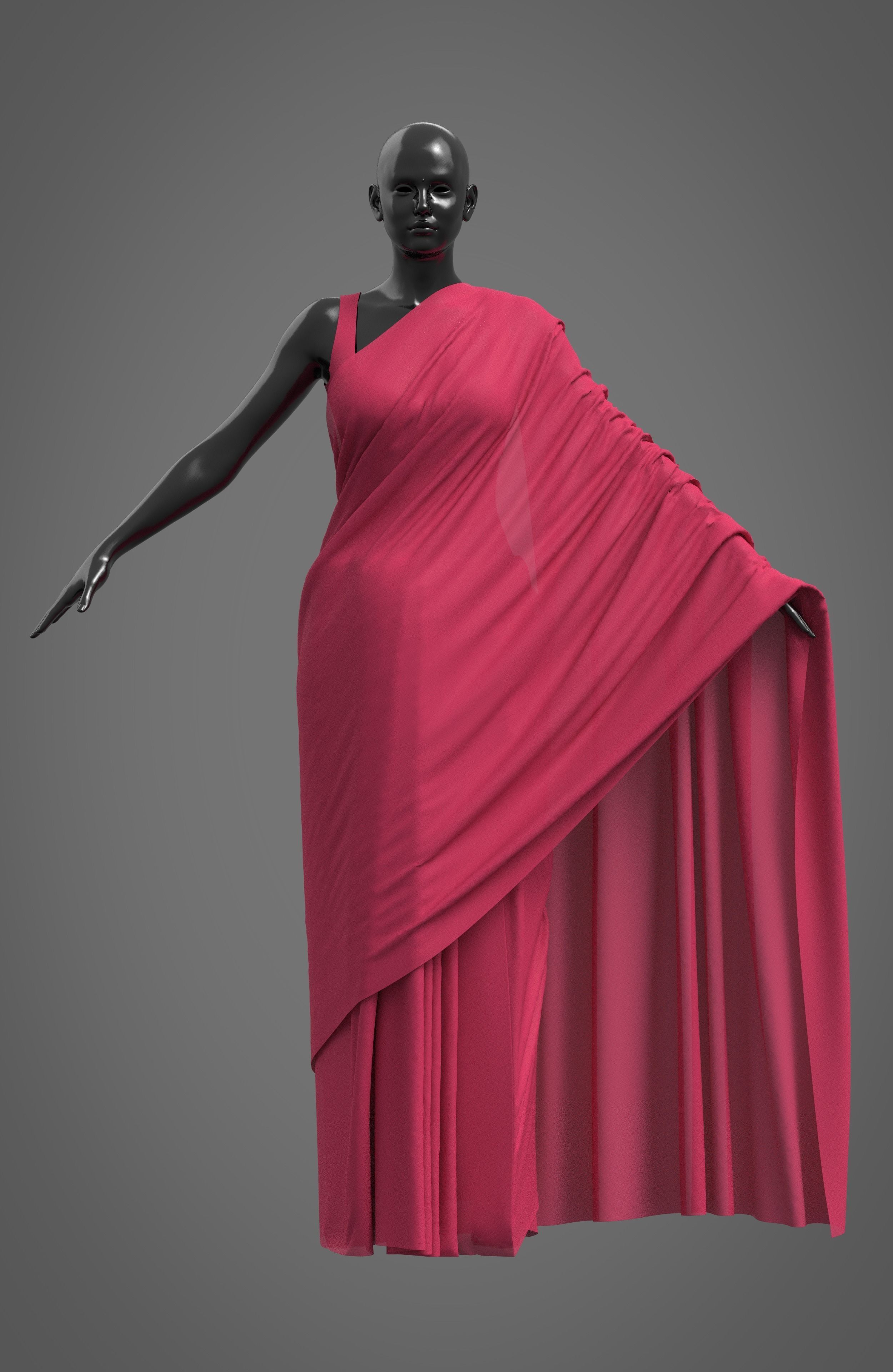 Saree 3D model | CGTrader