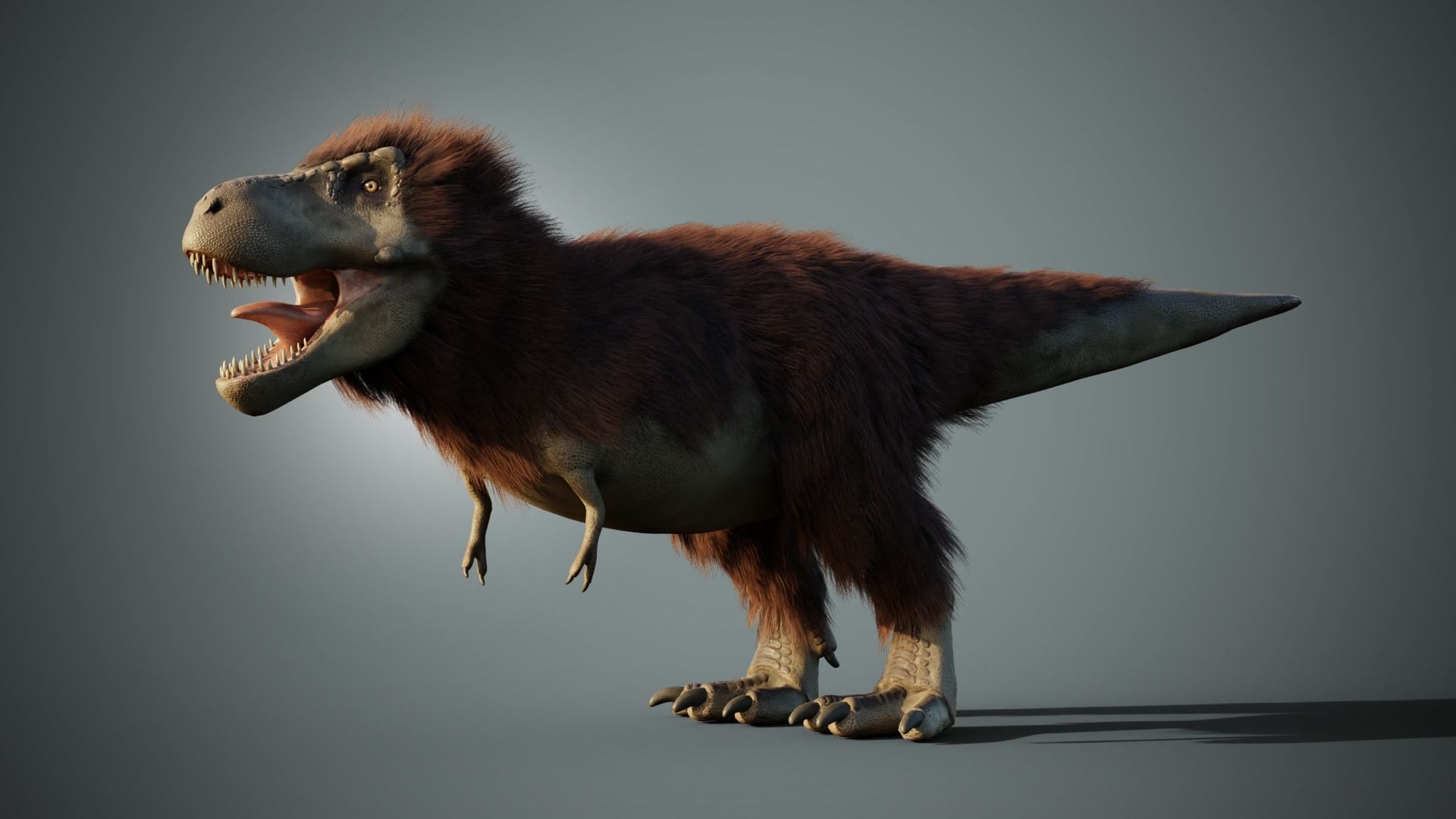 3D model Tyrannosaurus Rex with feathers VR / AR / low-poly | CGTrader