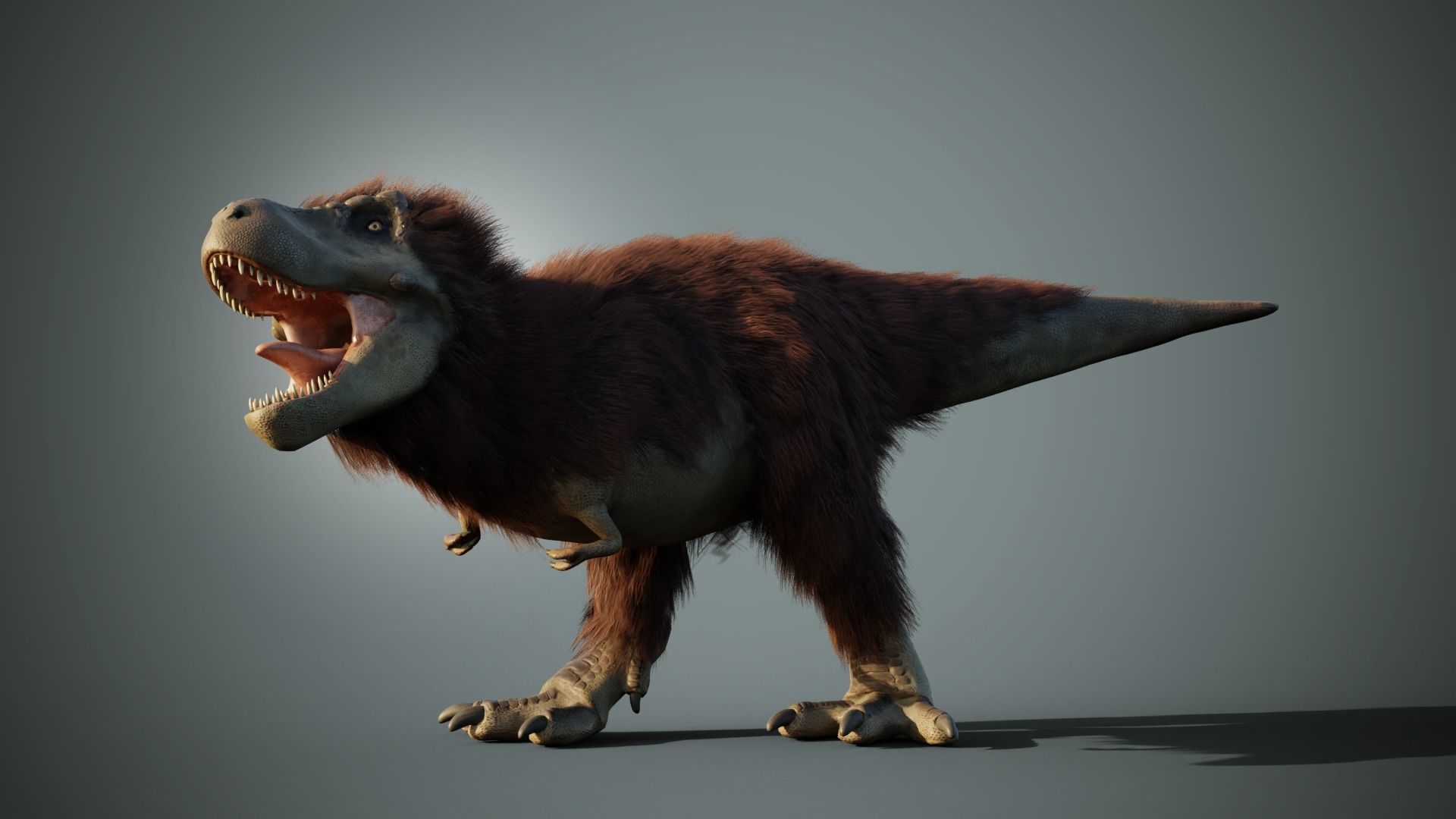 3D model Tyrannosaurus Rex with feathers VR / AR / low-poly | CGTrader