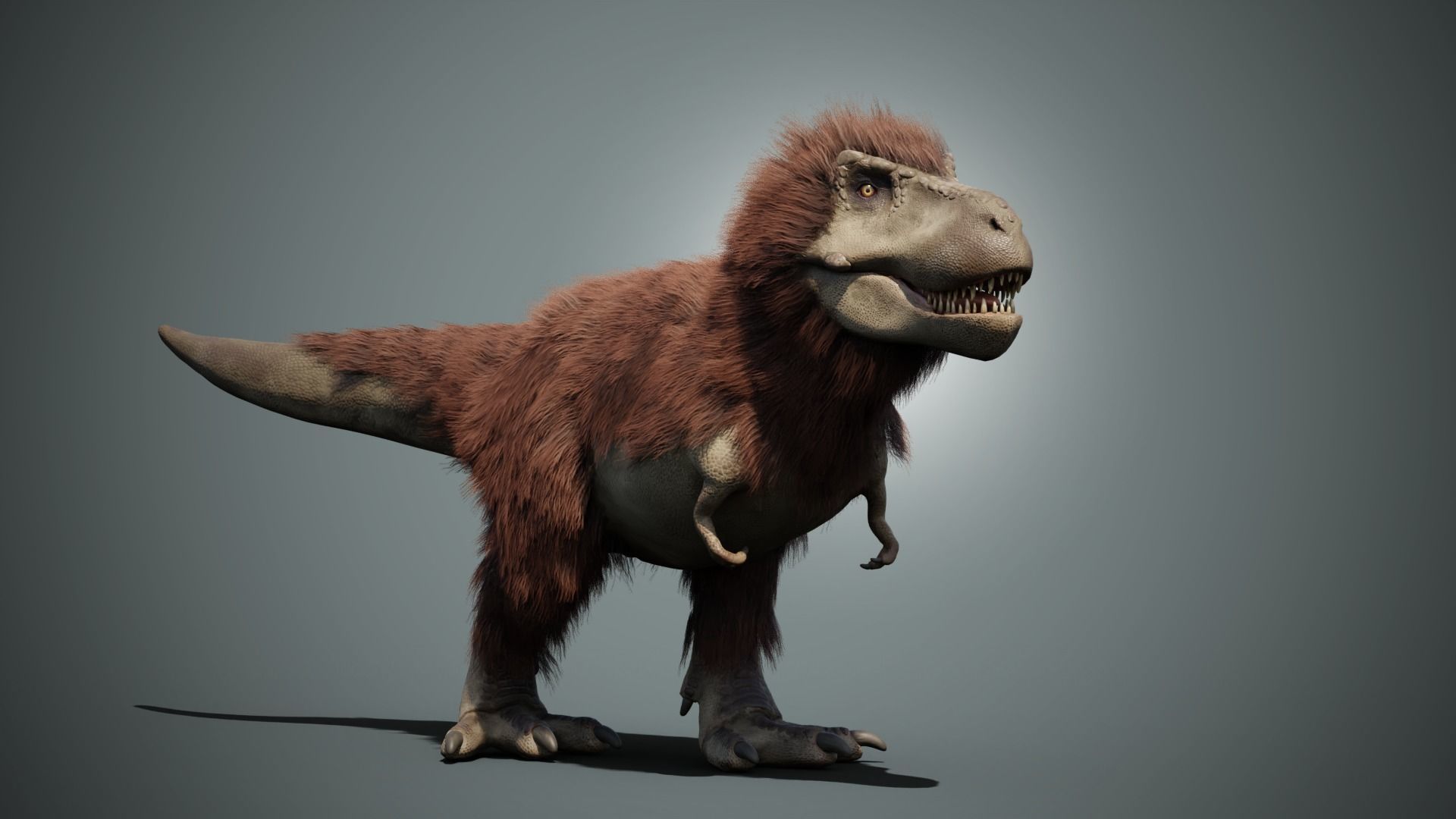 3D model Tyrannosaurus Rex with feathers VR / AR / low-poly | CGTrader