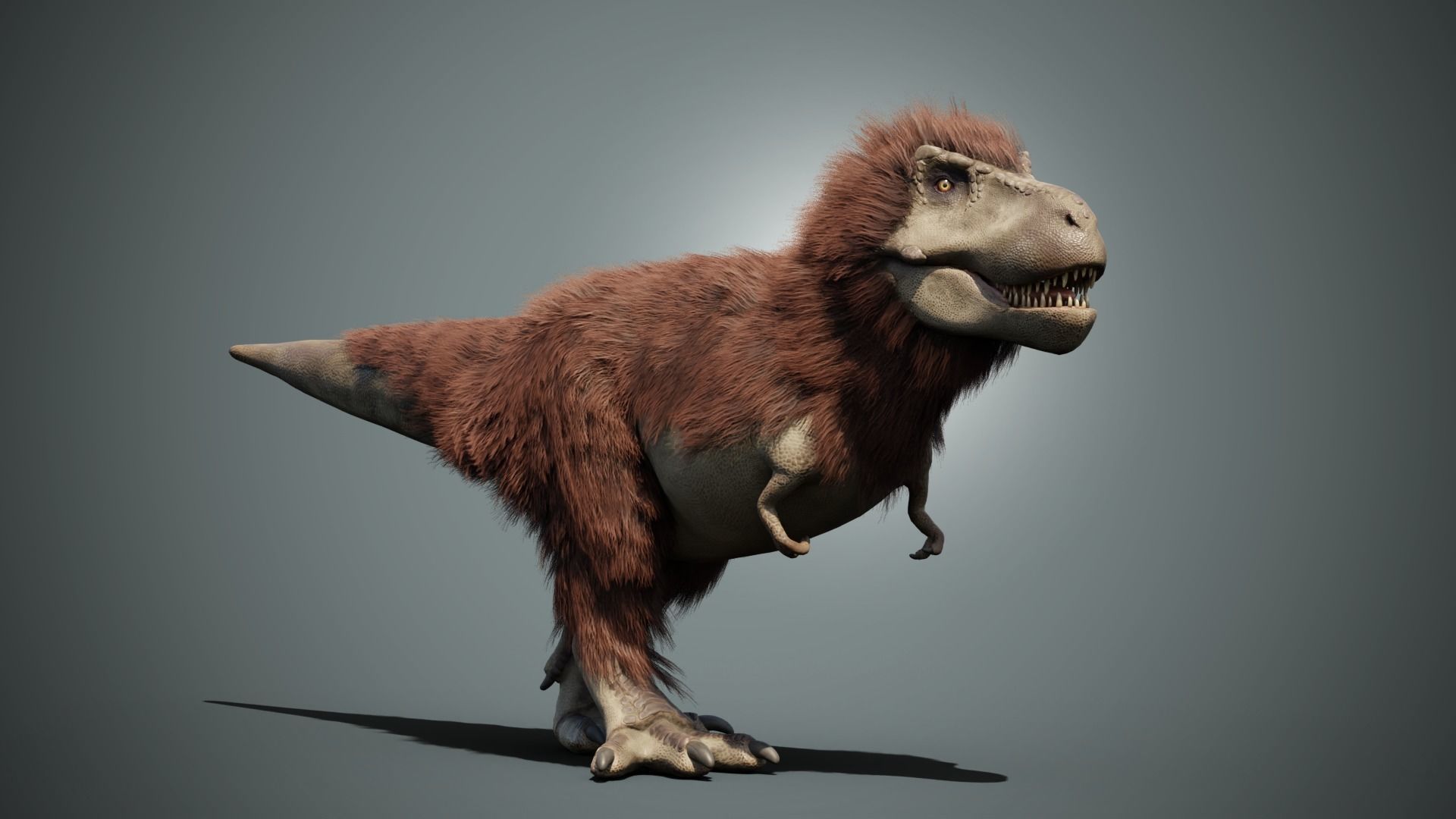 3D model Tyrannosaurus Rex with feathers VR / AR / low-poly | CGTrader