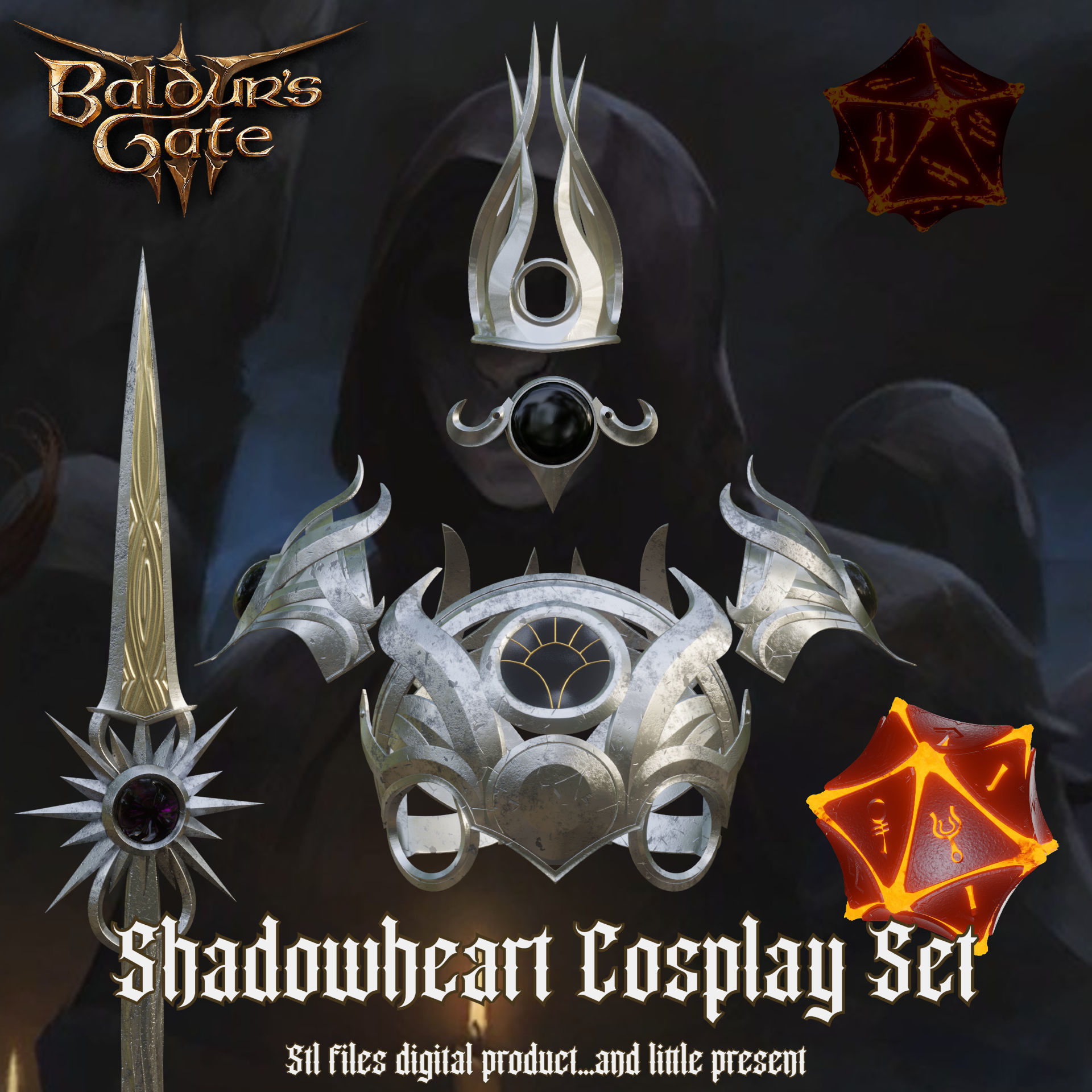 Shadowheart Cosplay Set Baldurs Gate 3 3D model 3D printable | CGTrader