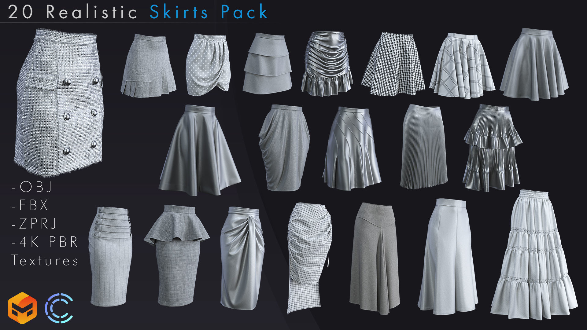 Skirt Pack 3D model | CGTrader