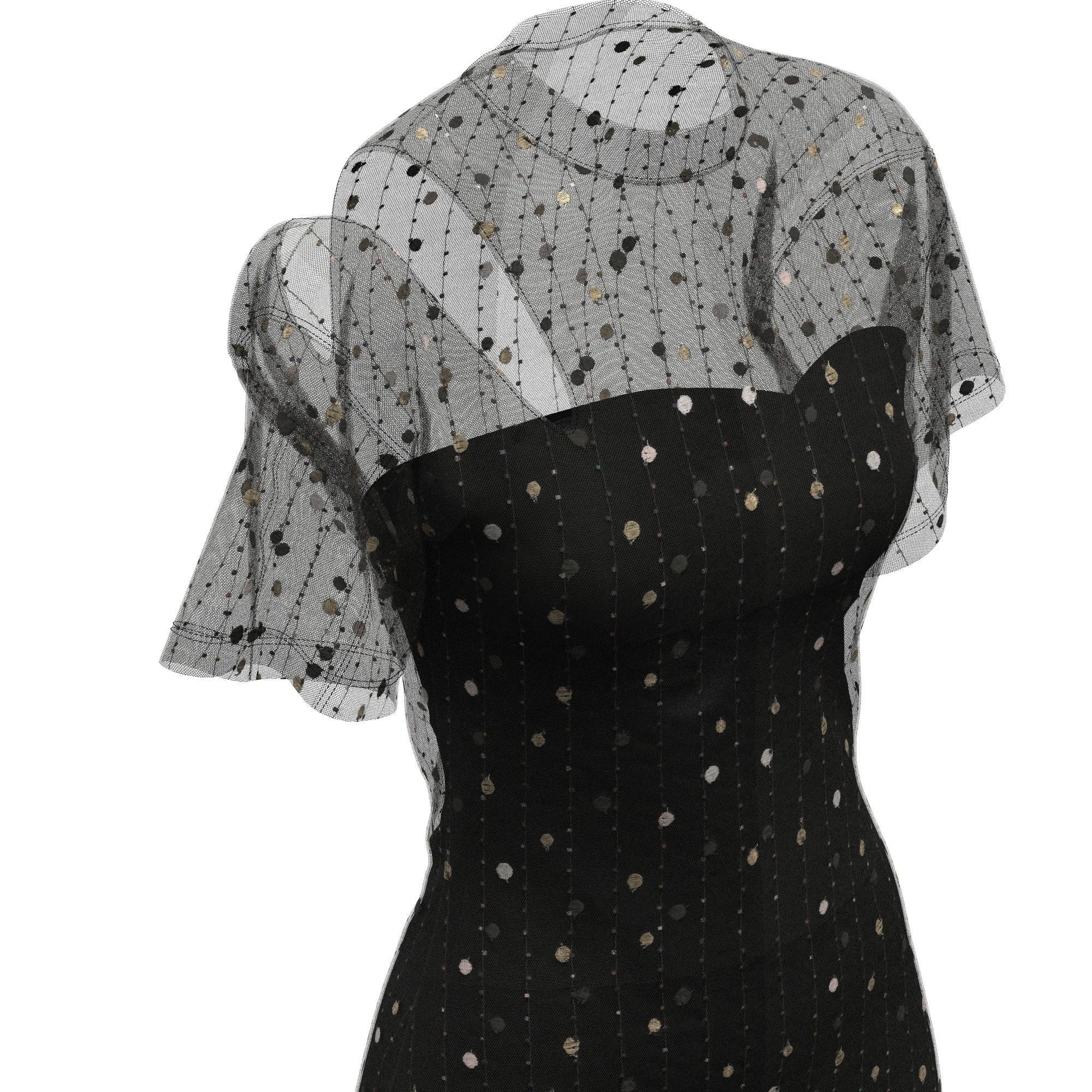 Tulle dress 3D model rigged | CGTrader