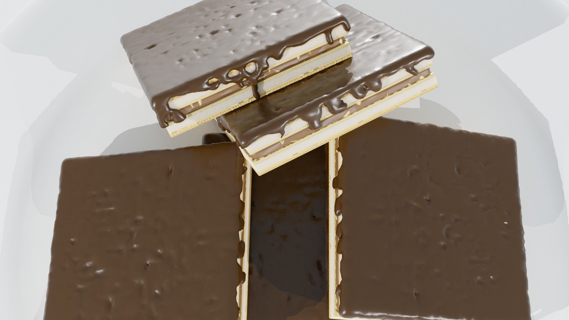 Chocolate Waffle Low poly 3D model animated | CGTrader