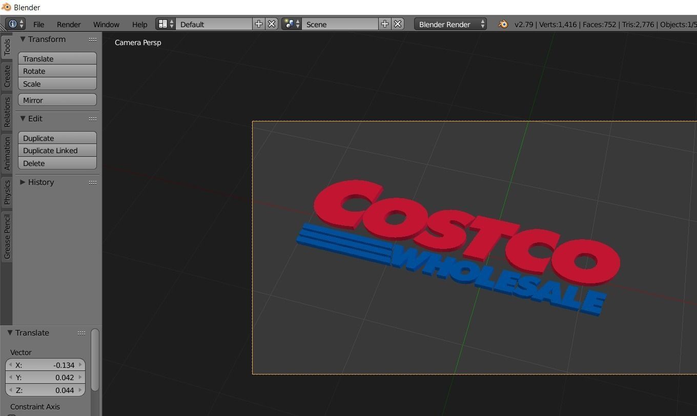 Costco Wholesale Logo 3D model 3D printable | CGTrader