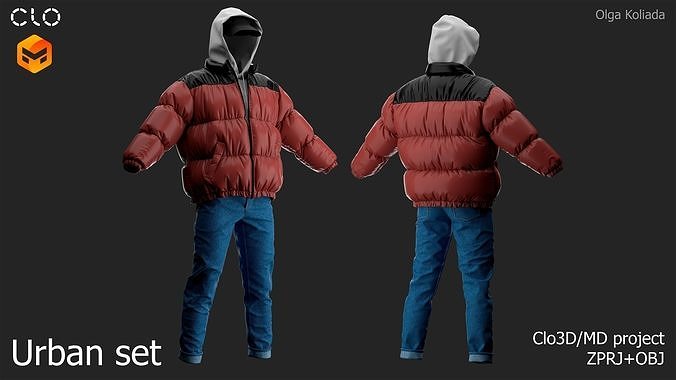 Urban outfit Marvelous Designer project and OBJ 3D model | CGTrader