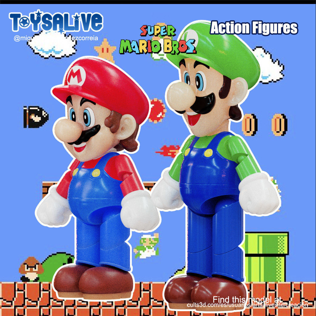 SUPER MARIO BROS ACTION FIGURES 3D model 3D printable | CGTrader