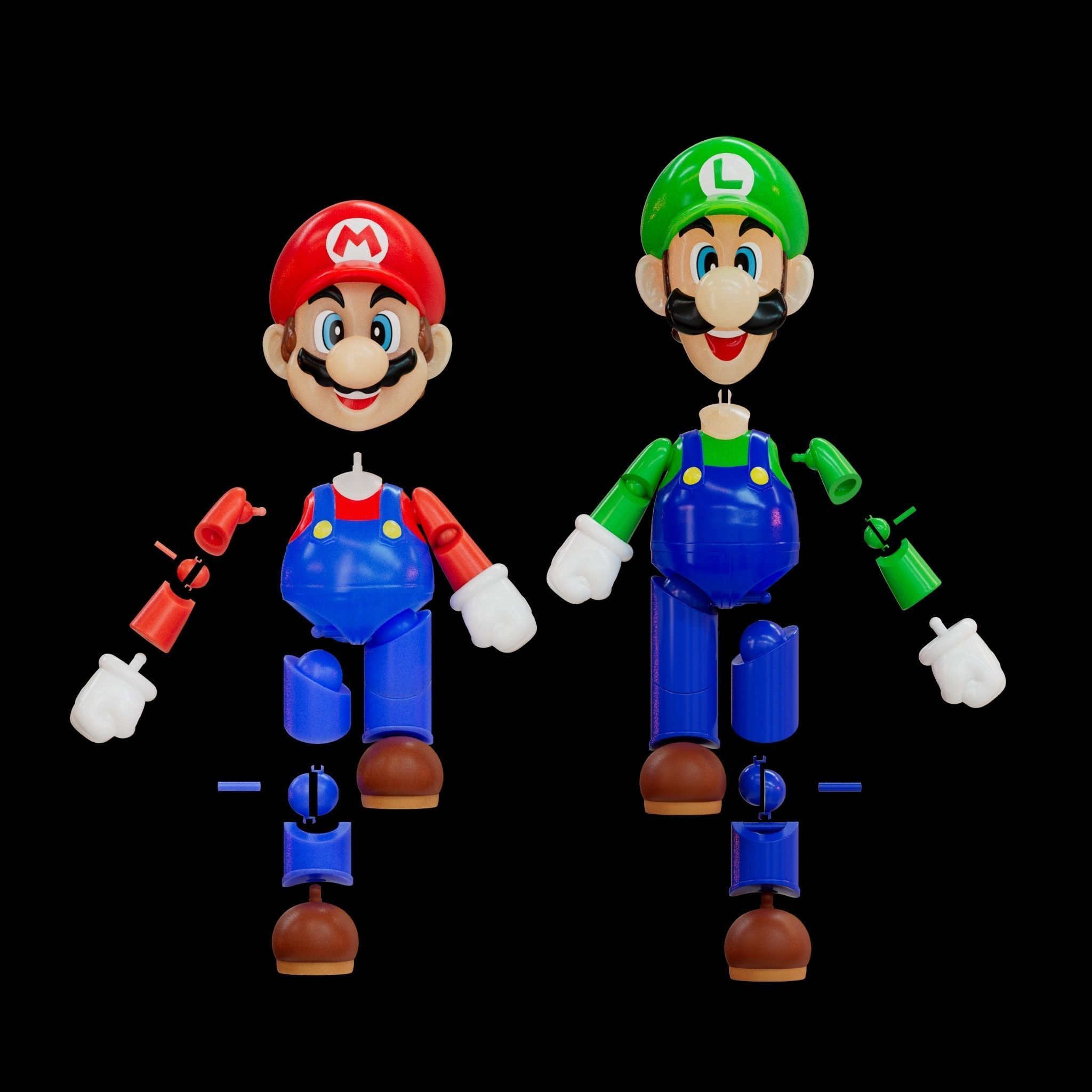 SUPER MARIO BROS ACTION FIGURES 3D model 3D printable | CGTrader