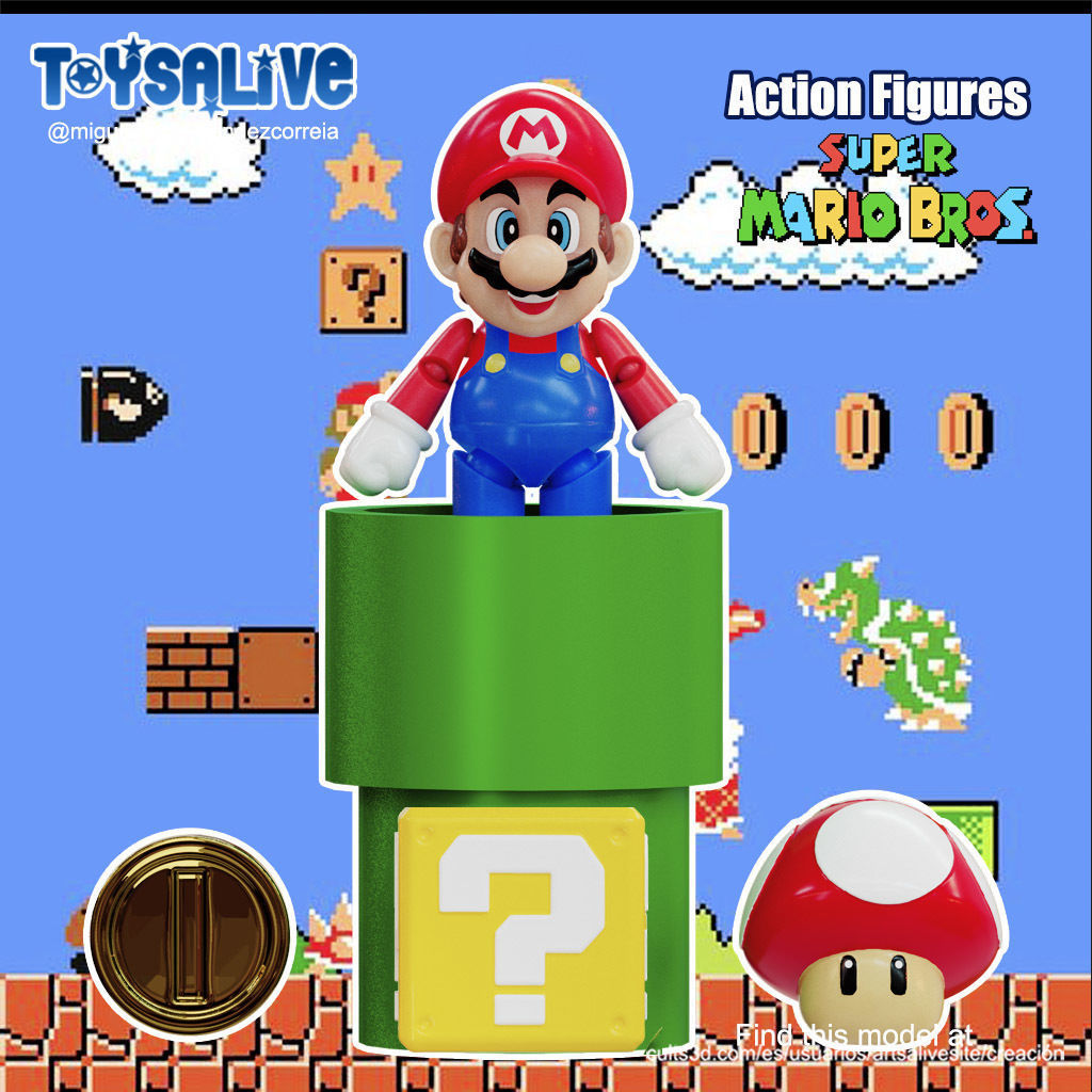 SUPER MARIO BROS ACTION FIGURES 3D model 3D printable | CGTrader