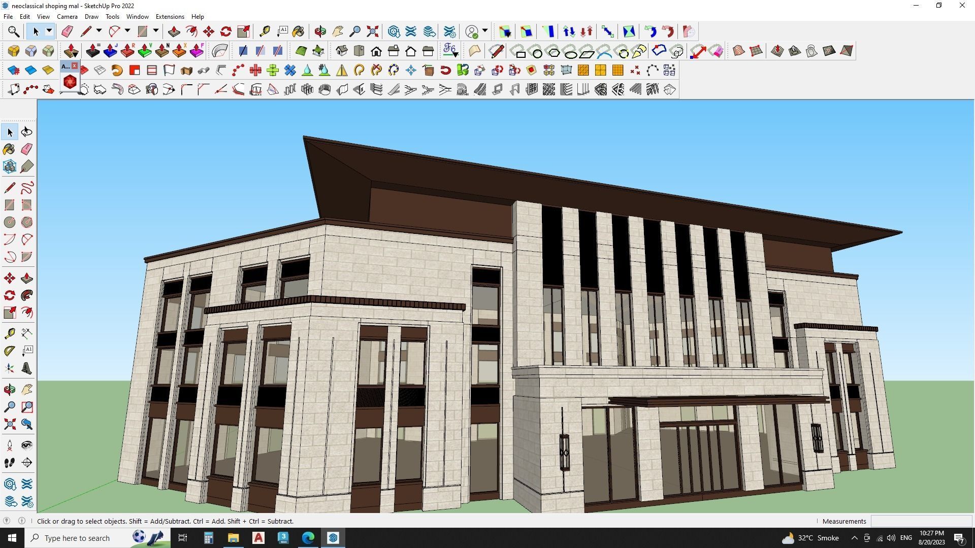 neoclassical shopping mall building 3D model | CGTrader