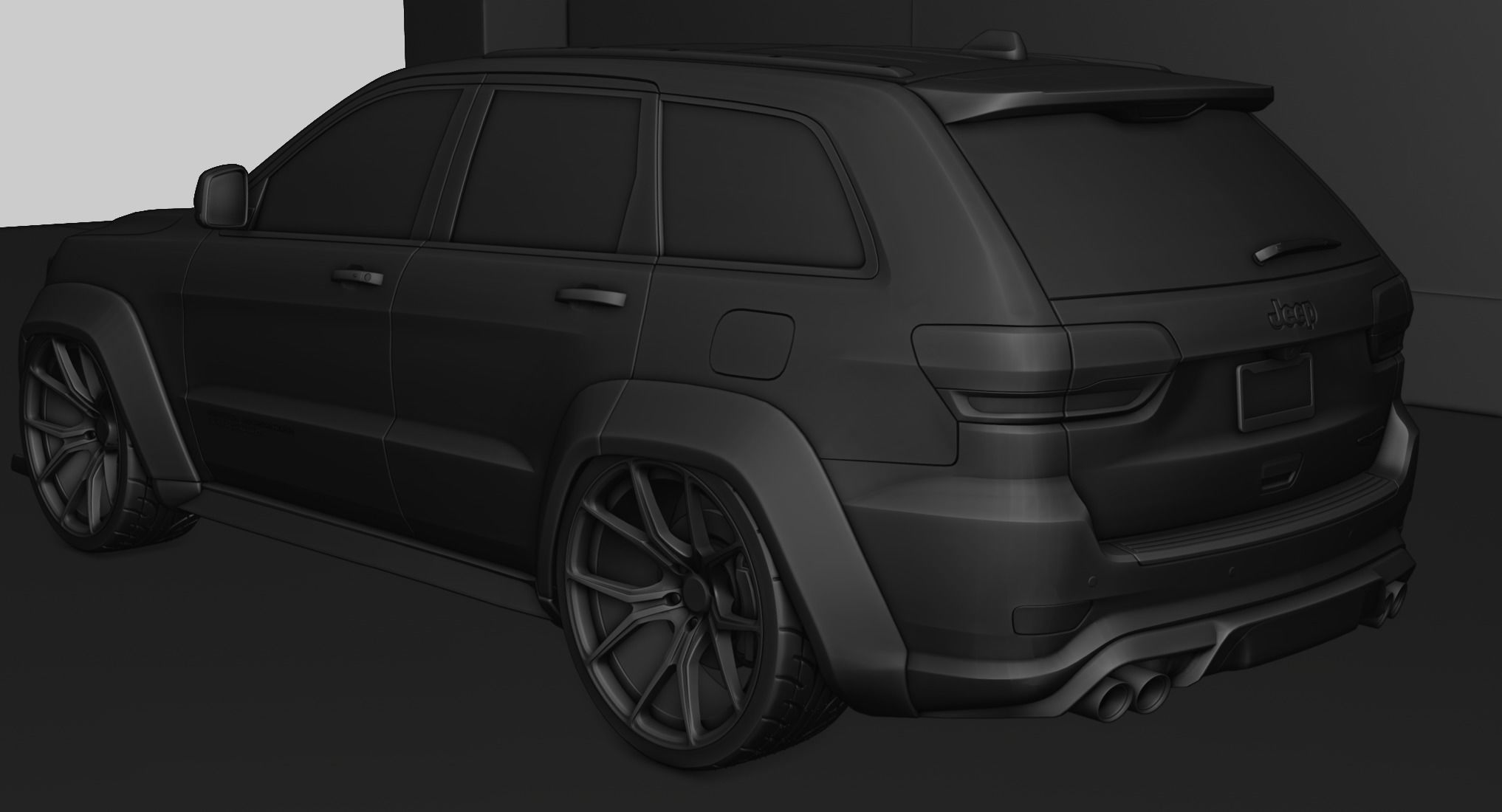 Jeep Grand Cherokee Trackhawk 2021 Bodykit 3D model | CGTrader