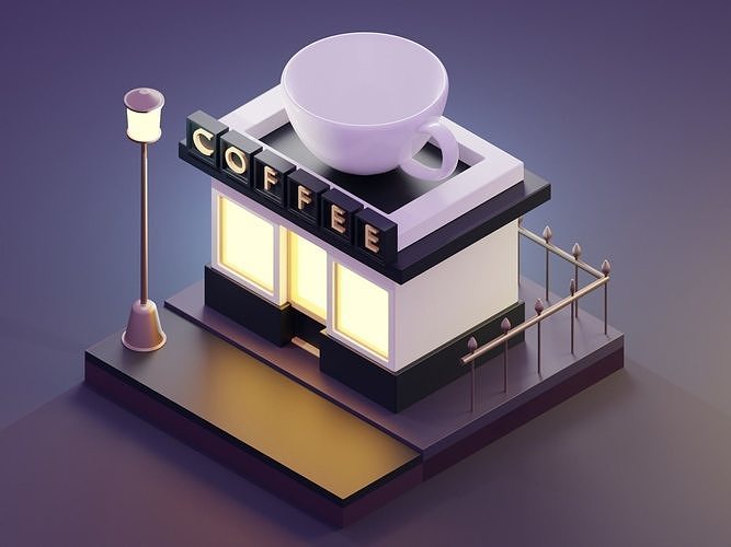 Coffee Shop free 3D model | CGTrader