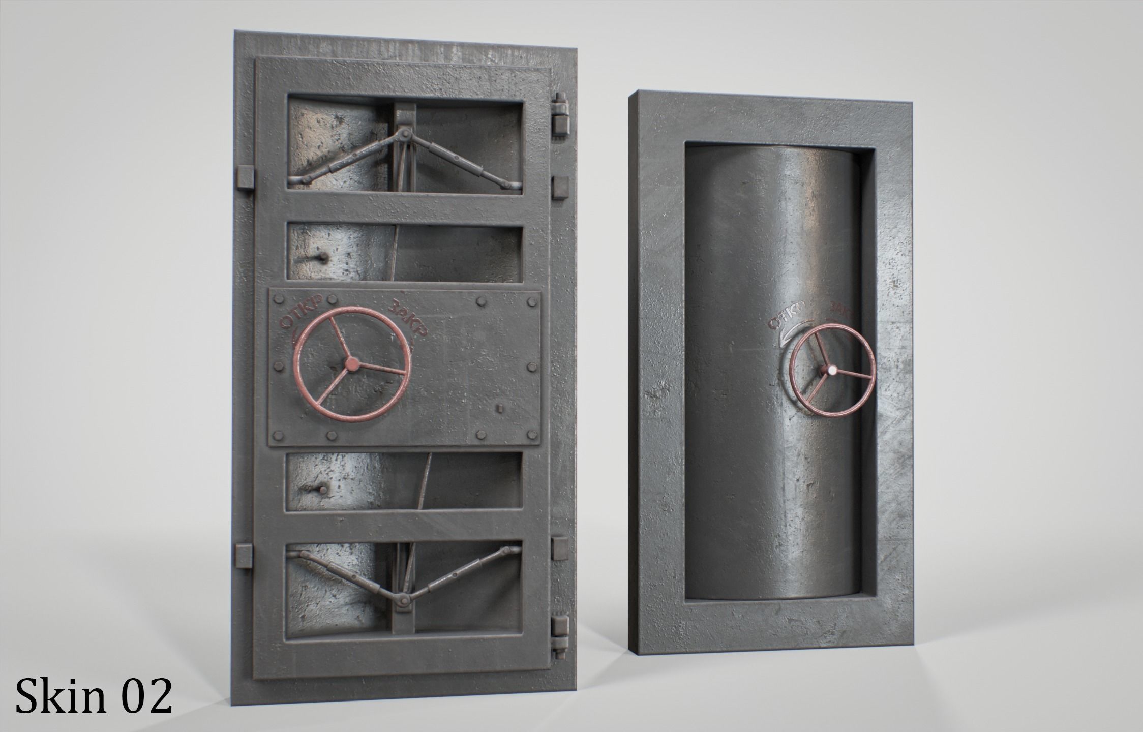 3D model Bunker door Pbr lowpoly bunker gate 06 with 2 skins VR / AR / low-poly | CGTrader