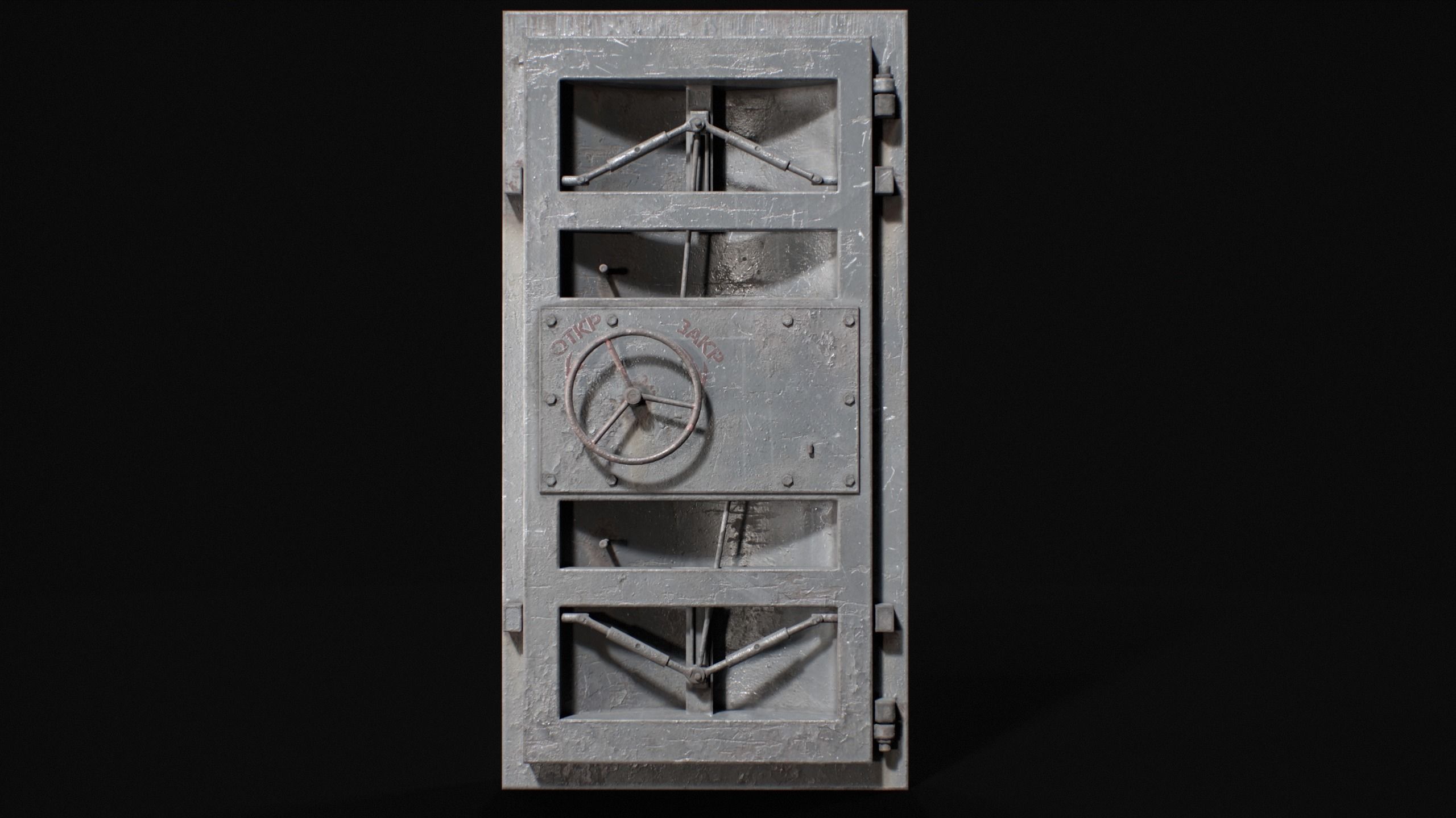 3D model Bunker door Pbr lowpoly bunker gate 06 with 2 skins VR / AR / low-poly | CGTrader