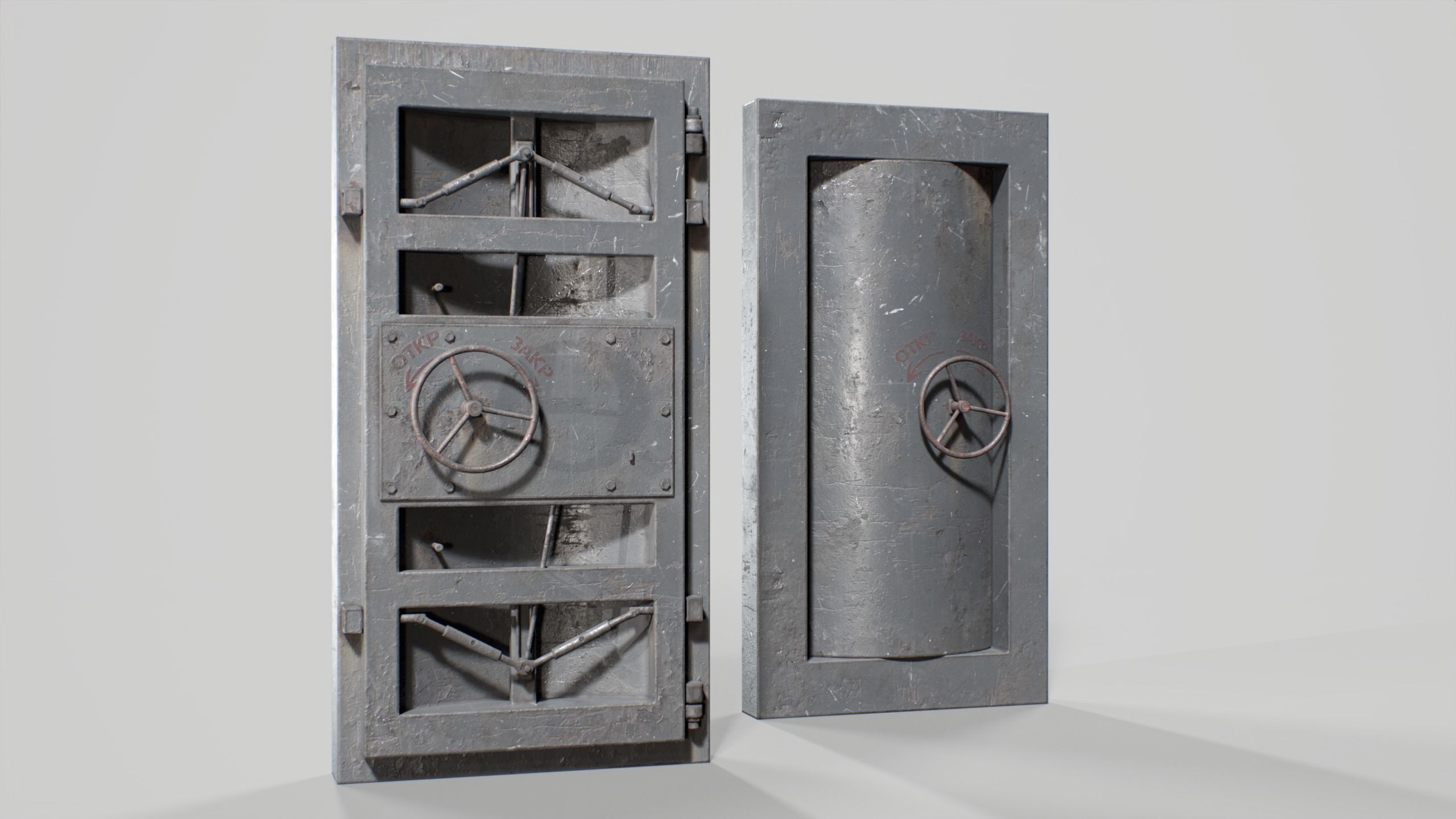 3D model Bunker door Pbr lowpoly bunker gate 06 with 2 skins VR / AR ...