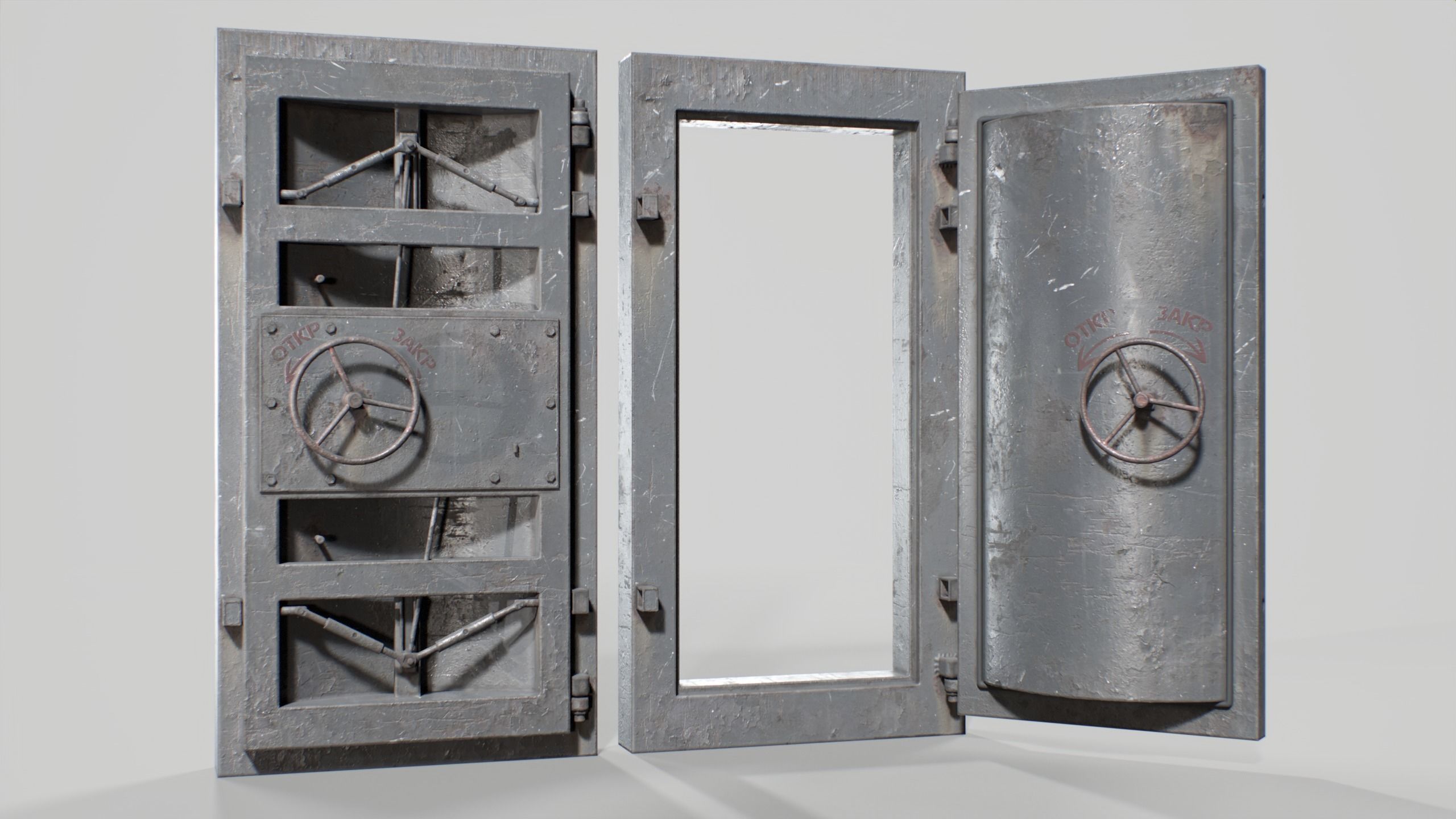 3D model Bunker door Pbr lowpoly bunker gate 06 with 2 skins VR / AR ...