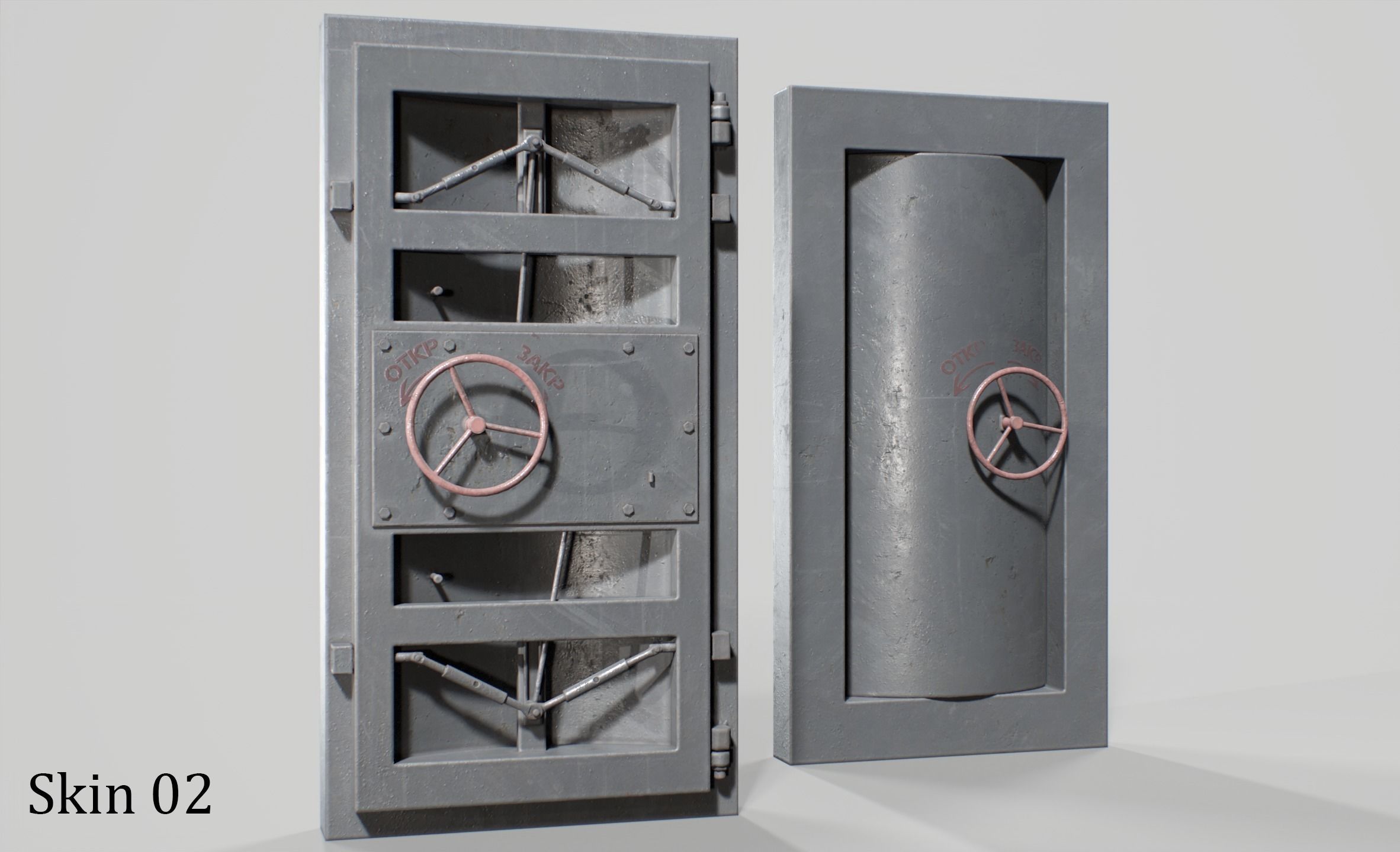 3D model Bunker door Pbr lowpoly bunker gate 06 with 2 skins VR / AR ...